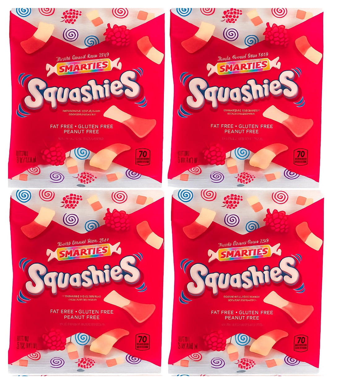 Squashies Raspberry and Cream Flavored Marshmallow Foam Gummies Candy ...