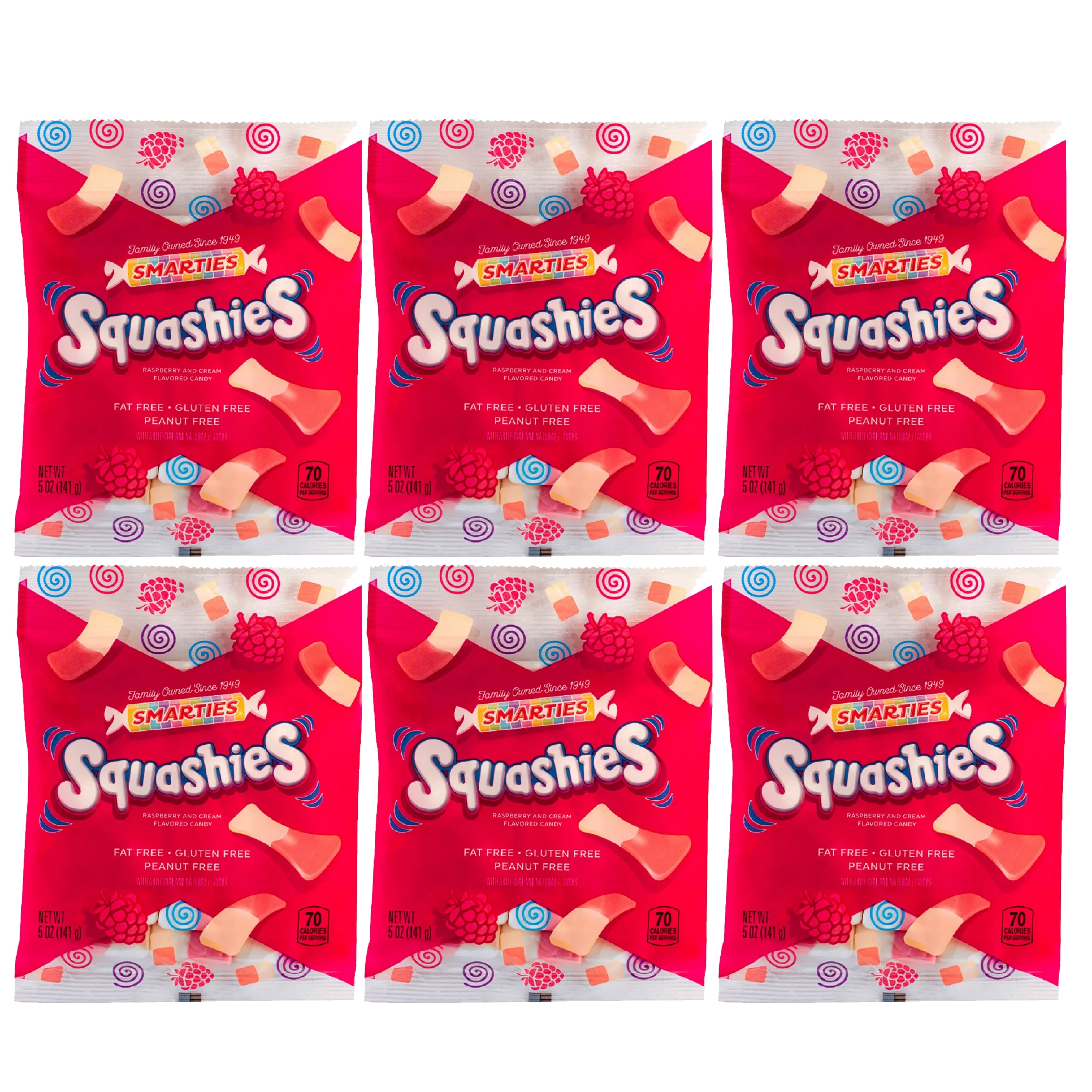 Smarties Squashies Raspberry and Cream Gummies, Marshmallow Foam Candy ...