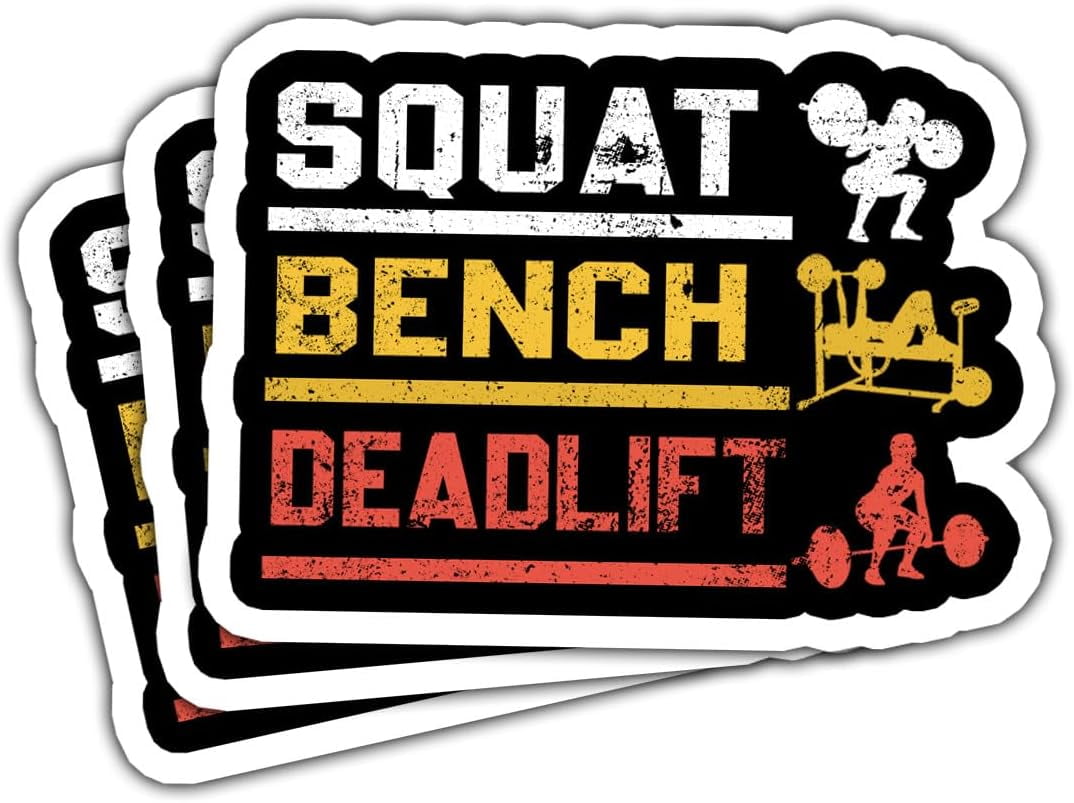 Squat Bench Deadlift Stickers Gym Workout Powerlifting Squat Bench ...