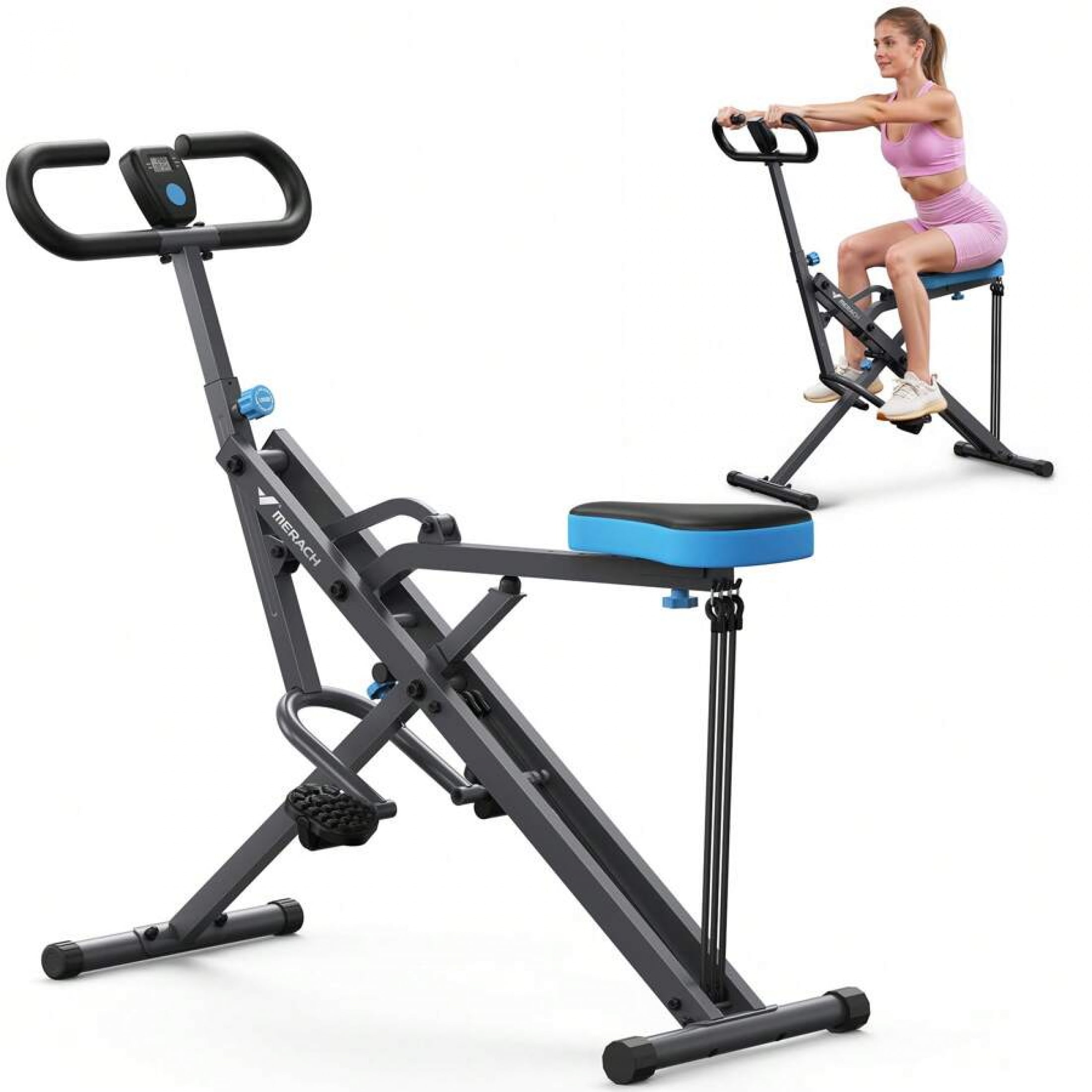 Squat Machine, 2 In 1 Squat Rowing Machine, Easy Setup & Foldable ...