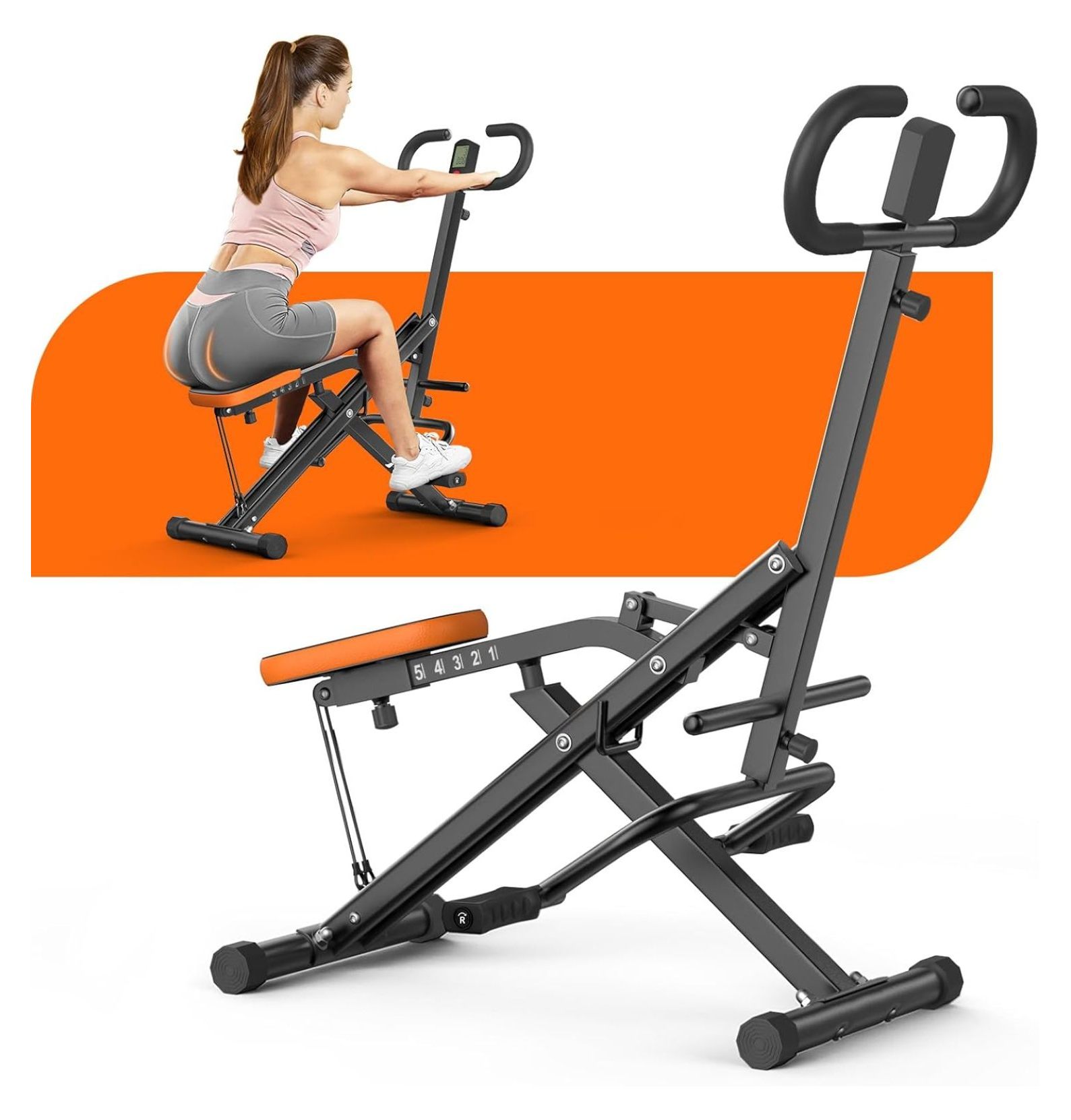 Squat Machine with LCD Monitor, Exercise Equipment for Home 330 Lbs ...