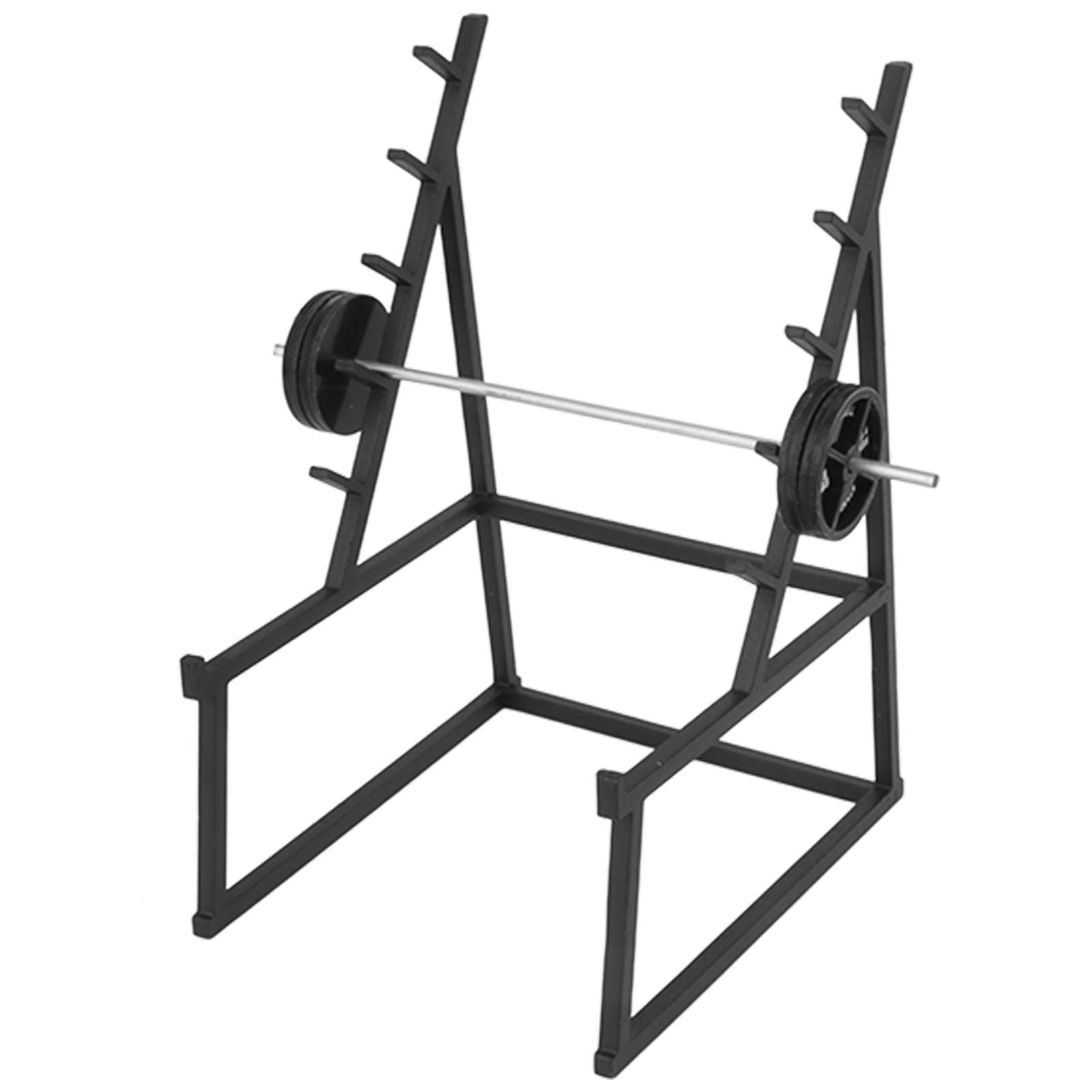 Mini Squat Rack Desk Organizer with Barbells & Weights Decor, Black ...