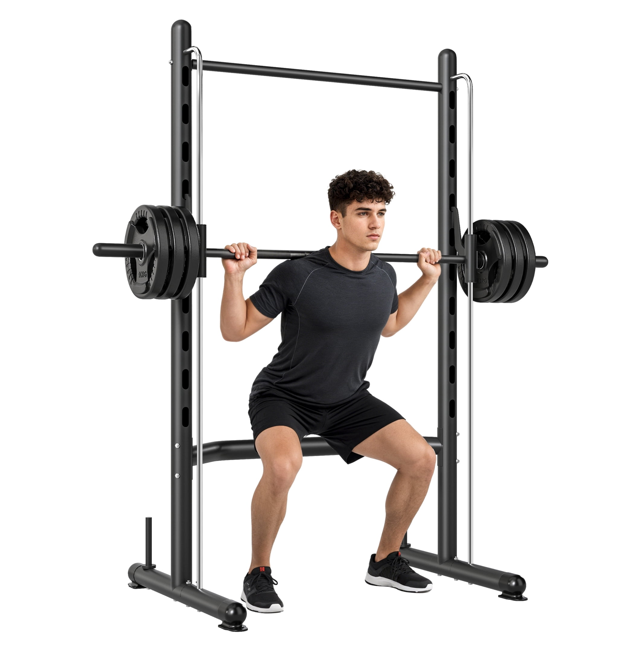 Squat Rack with Pull Up Bar & Bench Press - Adjustable Weight Lifting ...