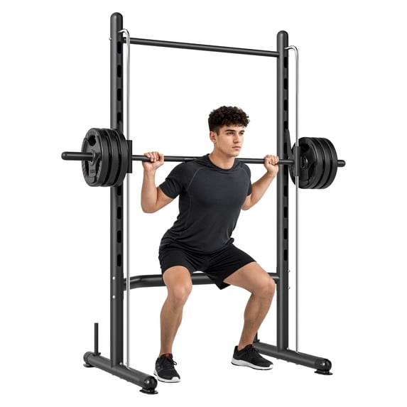 Squat Rack with Pull Up Bar & Bench Press - Adjustable Weight Lifting ...
