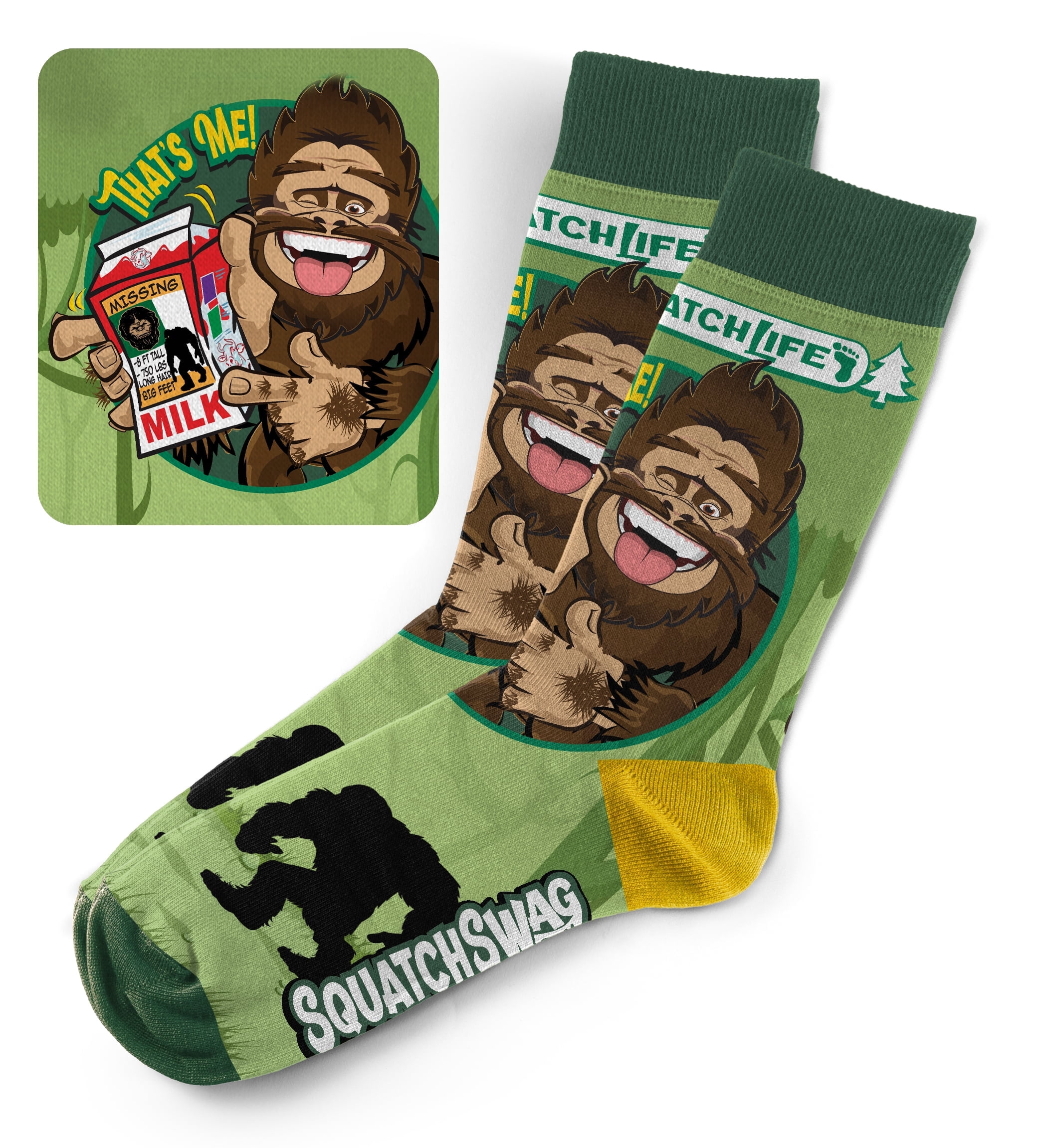 Squatch Socks - Funny Novelty Sock Set, Bigfoot Socks, Fun Unisex Socks ...