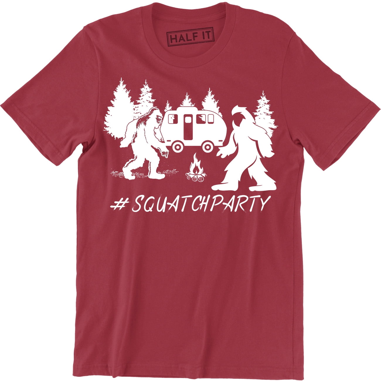 Squatchparty Bigfoot Squatch Yeti RV Camping Sasquatch Men's T-Shirt ...