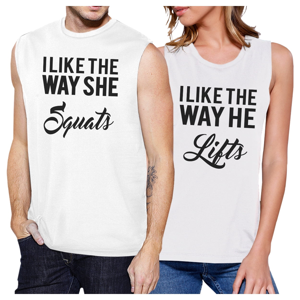 Squats Lifts Cute Workout Shirts Cute Couple Gifts Couple Muscle Tops ...