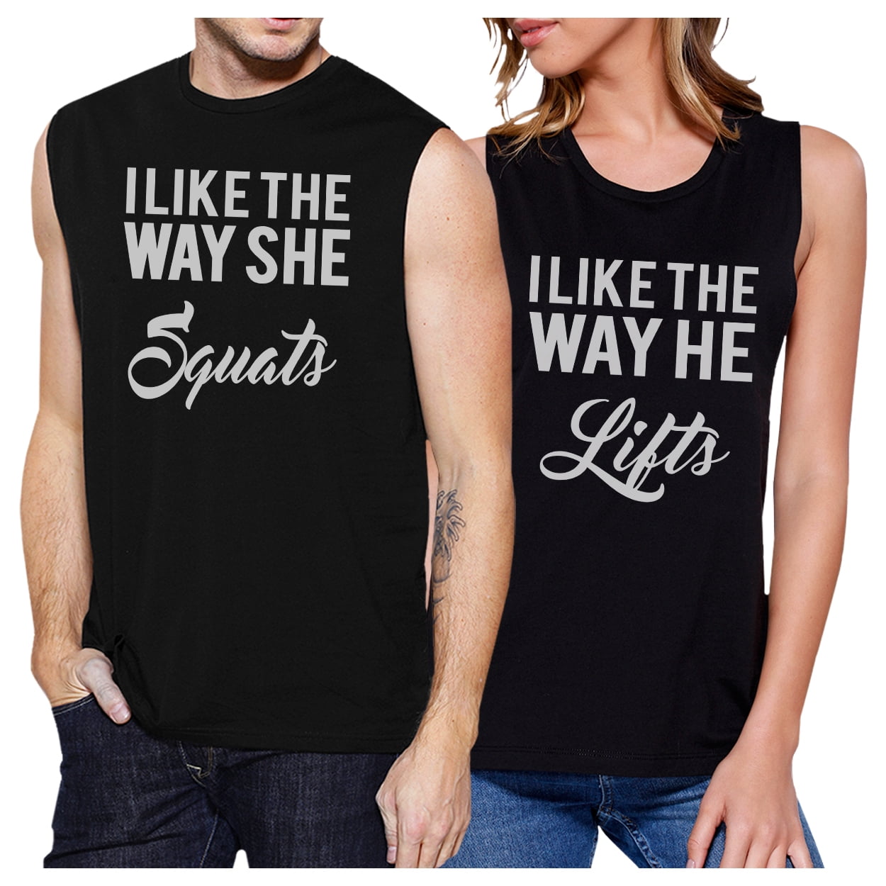 Squats Lifts Cute Workout Shirts Cute Couple Gifts Couple Muscle Tops ...