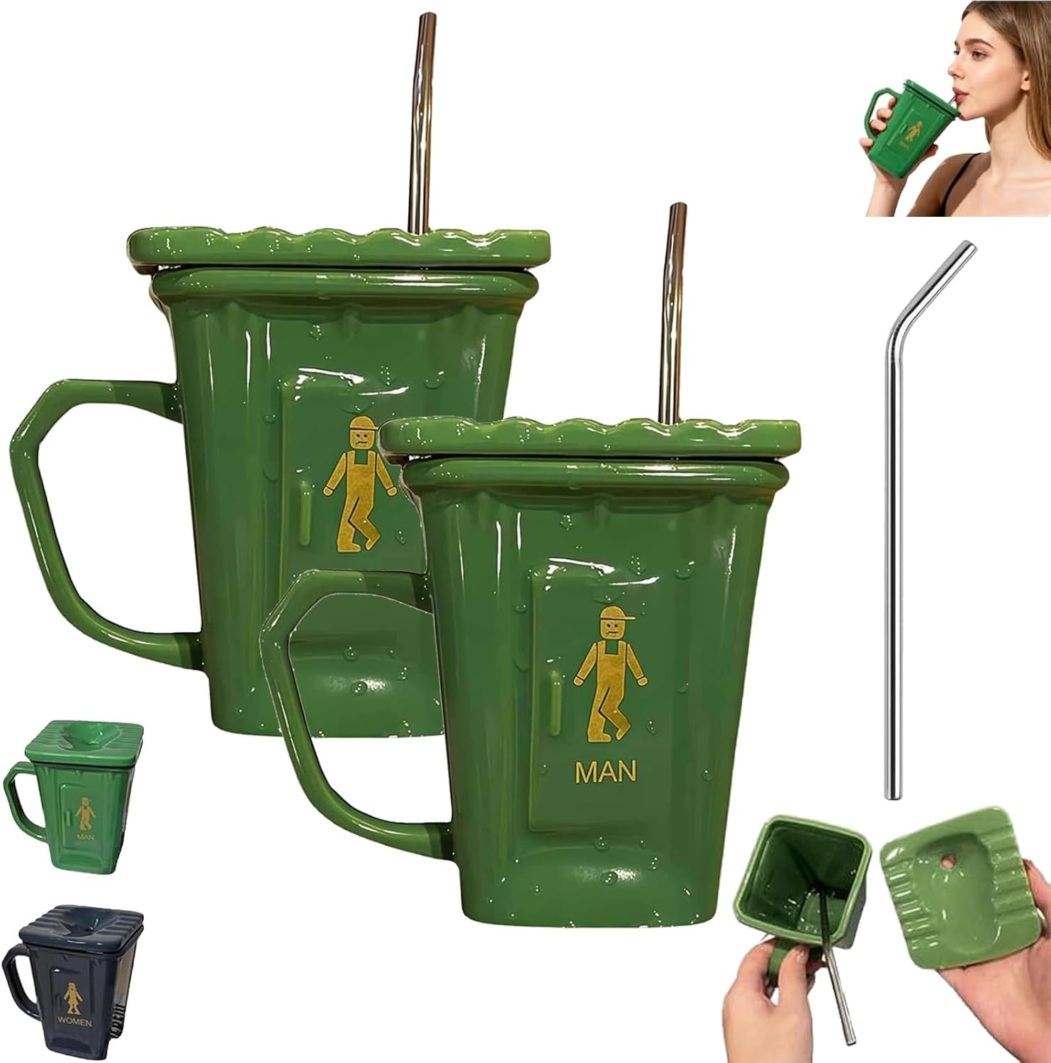 Squatting Toilet Shape Ceramic Mug, Funny Squat Toilet Mug, Novelty ...