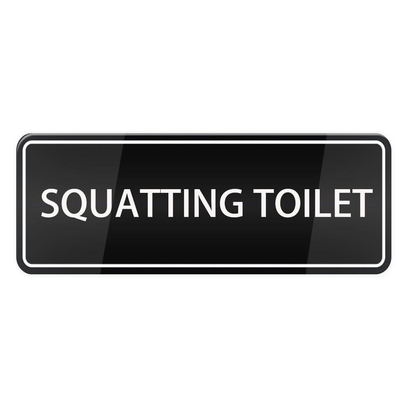 Squatting Toilet Sign For House Door, Plastic Self-Adhesive Signs For ...
