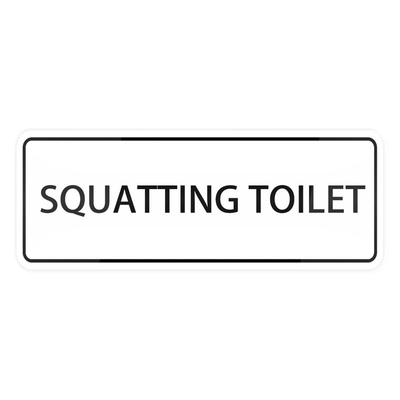 Squatting Toilet Sign For House Door, Plastic Self-Adhesive Signs For ...