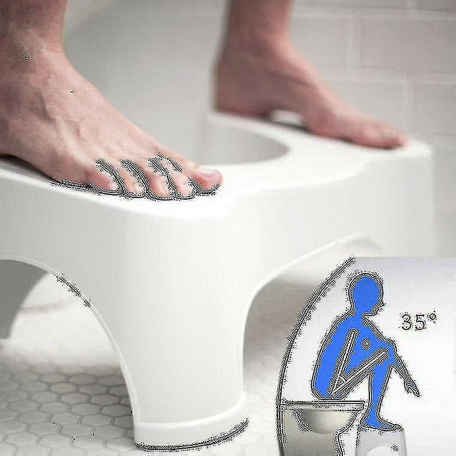 Squatting Toilet Stool 9 Inch Non-slip Bathroom Step Up Stool Relieves ...