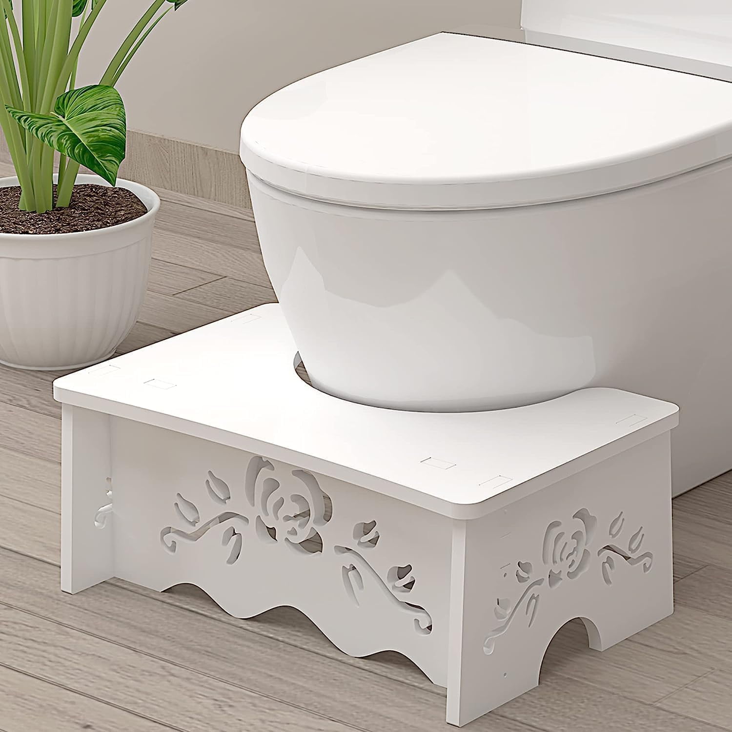 Squatting Toilet Stool - Poop Stool for Bathroom, Wood-Plastic ...