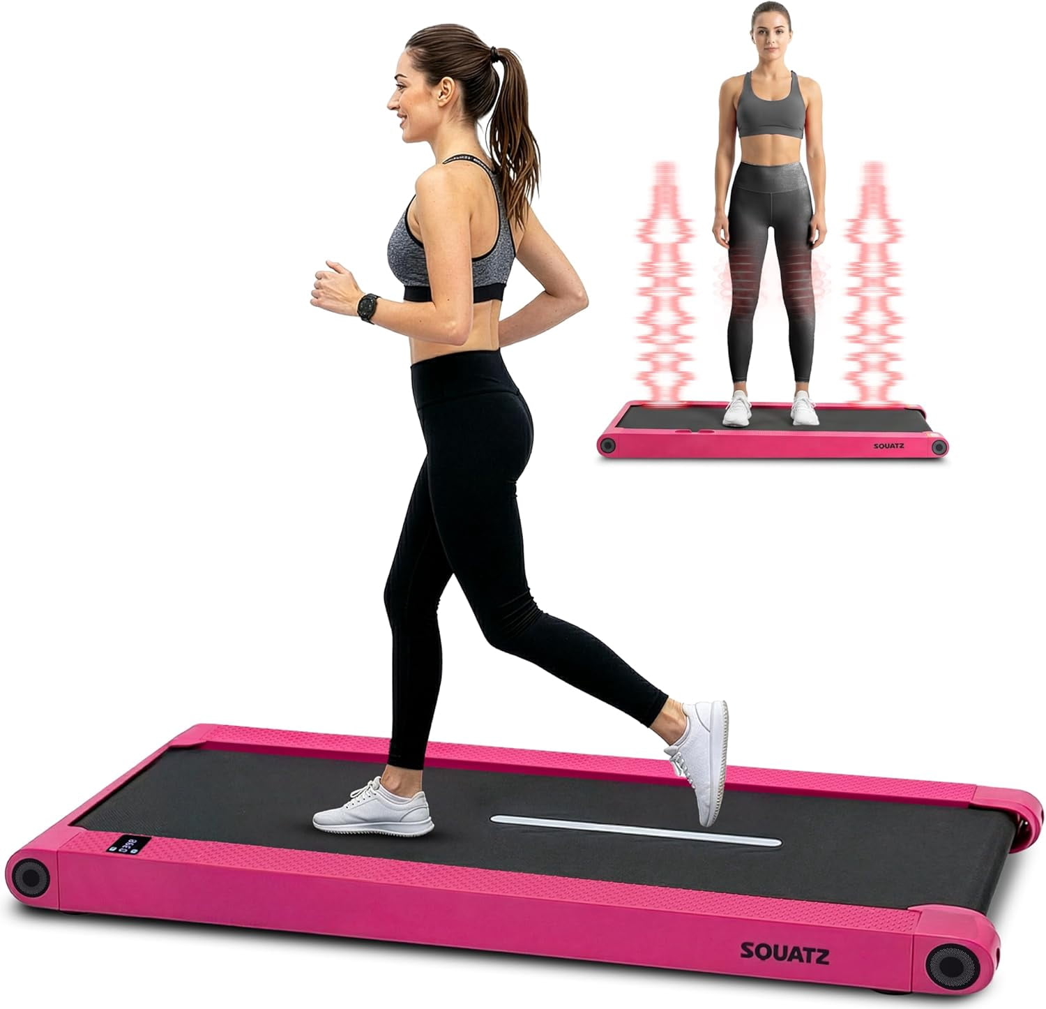 Squatz 2-in-1 Walking Pad Treadmill with Vibration Plate, Under Desk ...