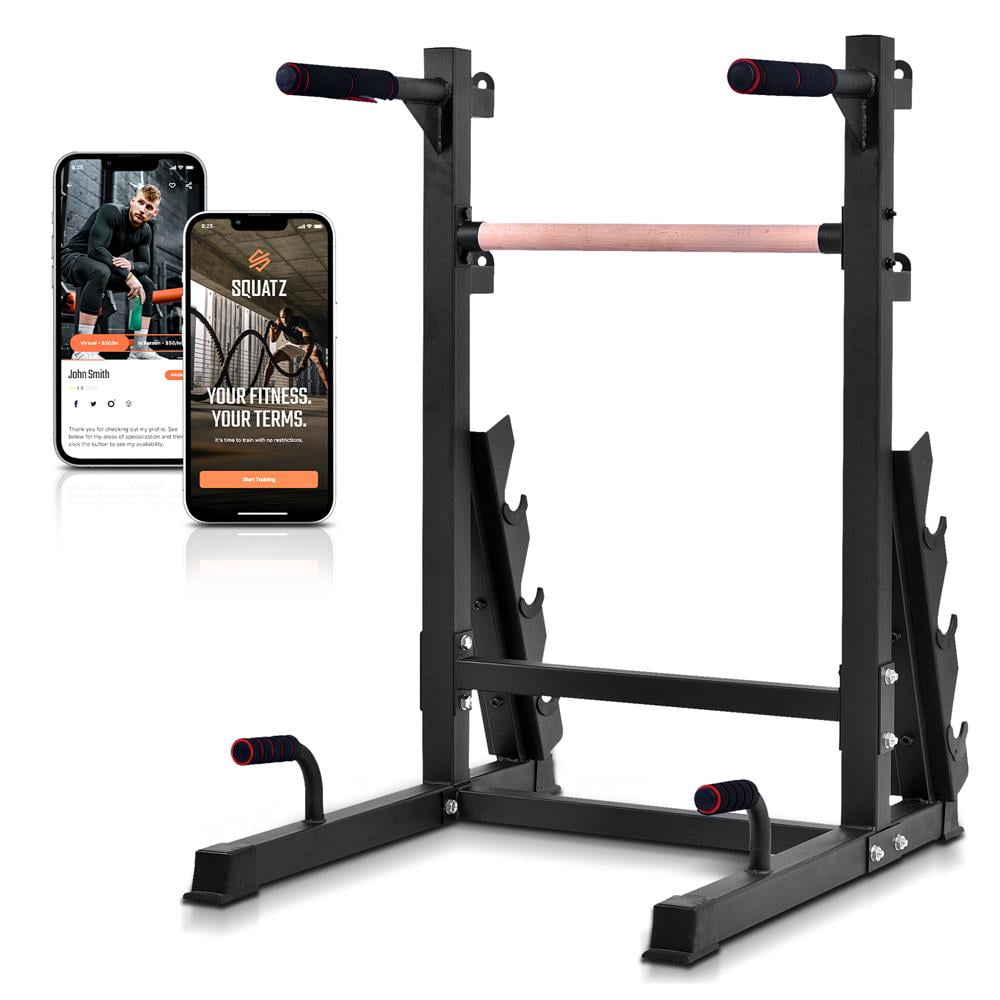 Squatz Multifunction Dip Rack Stand Smart Workout Station W/ Weight ...
