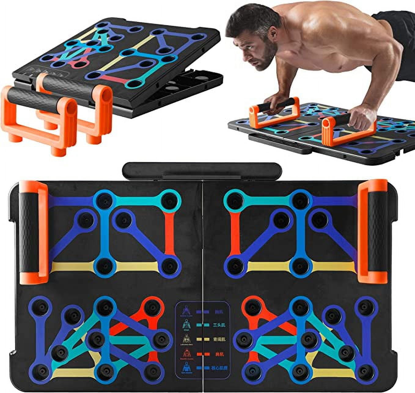 Squatz Portable Push Up Board - Includes 5pcs. Resistance and Elastic ...