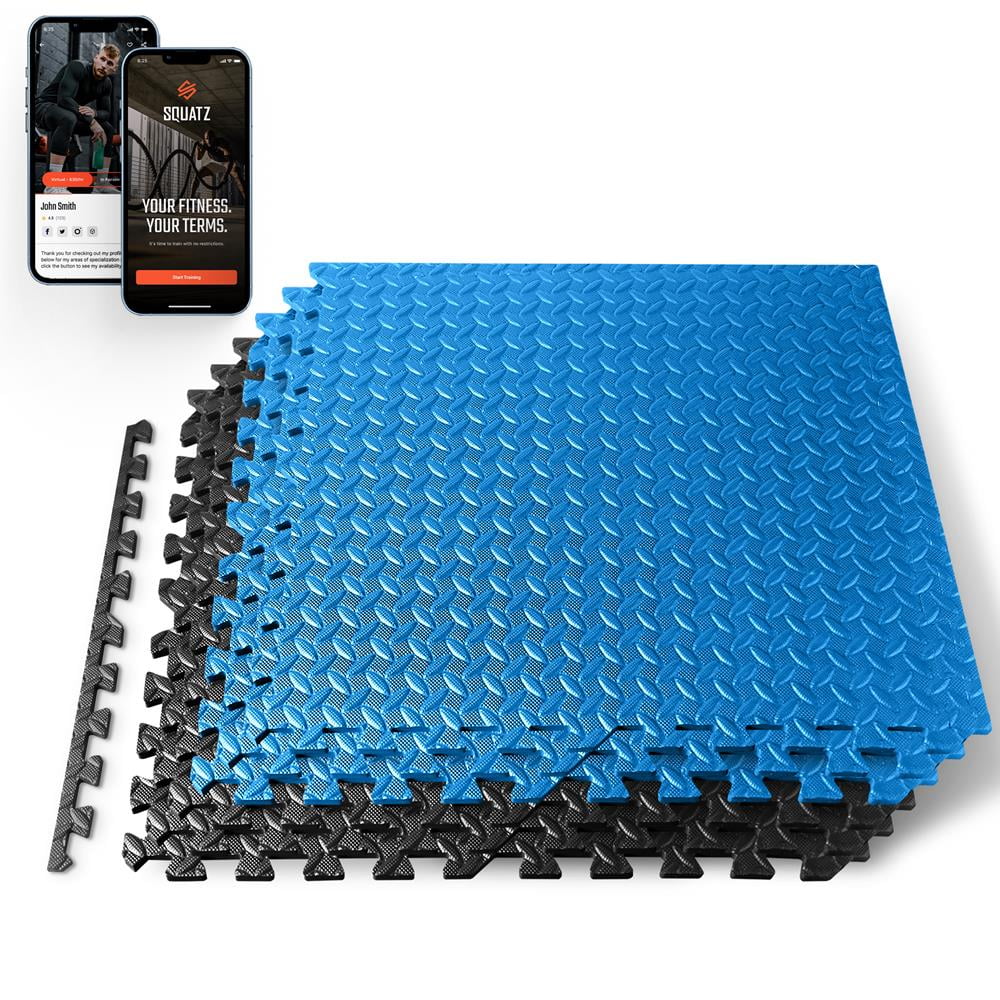 Squatz Puzzle Exercise Mat - Non-Skid Tiles - 1/2 Thick Foam - Walmart.com