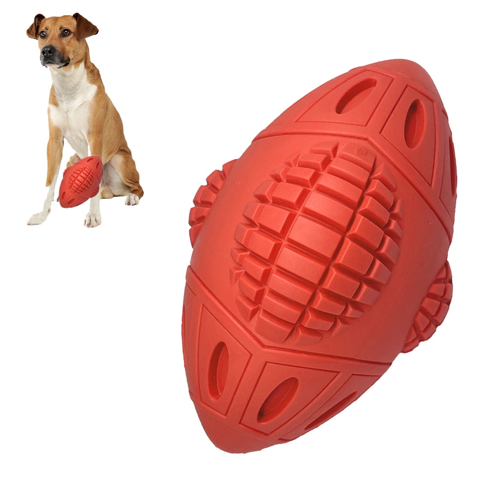 Squeaking Rugby Ball Dog Toy for Large Breeds, Heavy Duty Chew Toy with ...