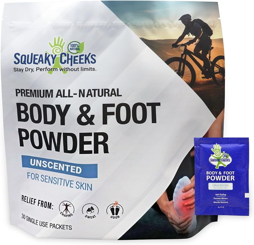 Squeaky Cheeks Squeaky Sticks Unscented Body Powder, 6 x 30g Pack ...