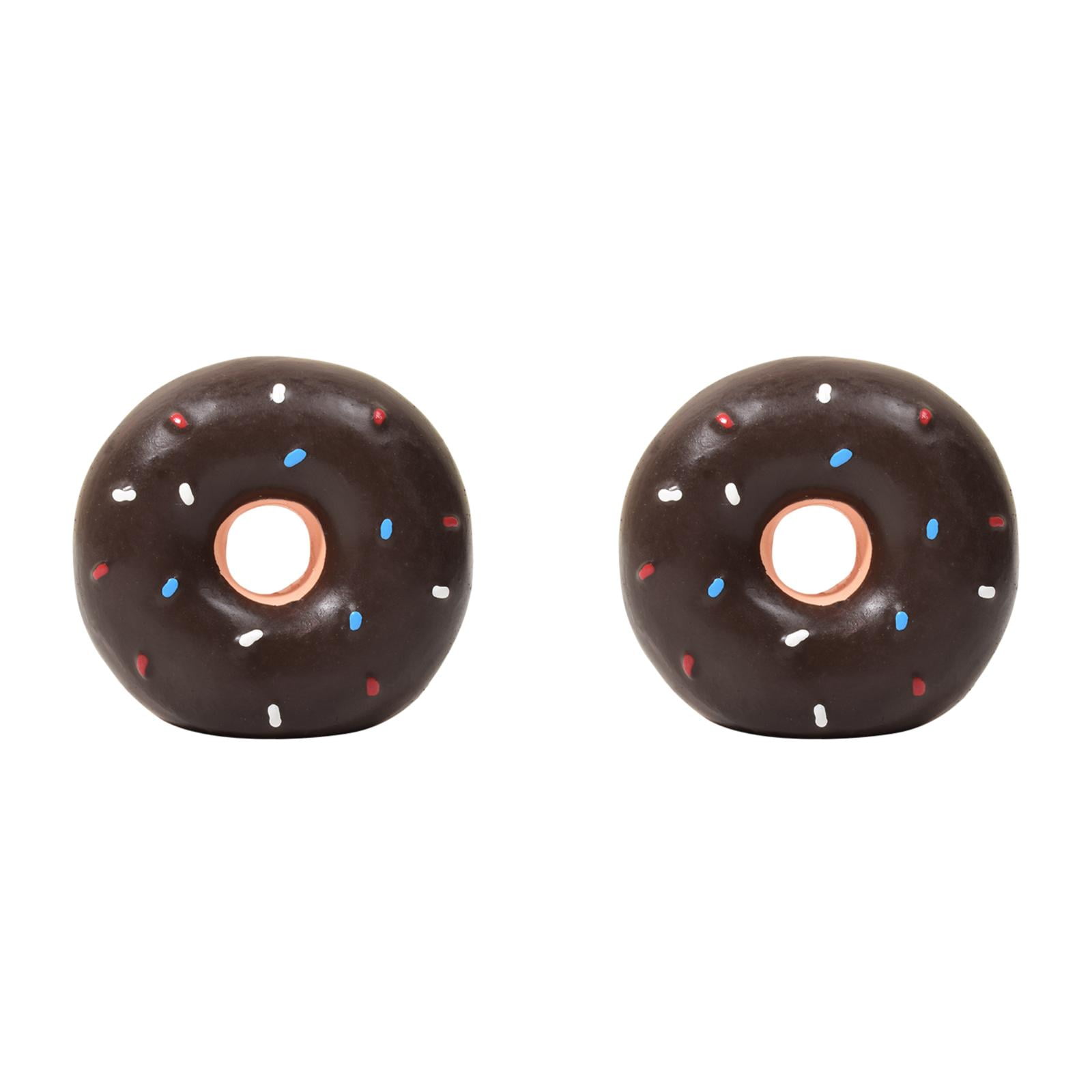 Squeaky Dog Donut Toy 2 Pack, Natural Latex Rubber Chew Ring for ...