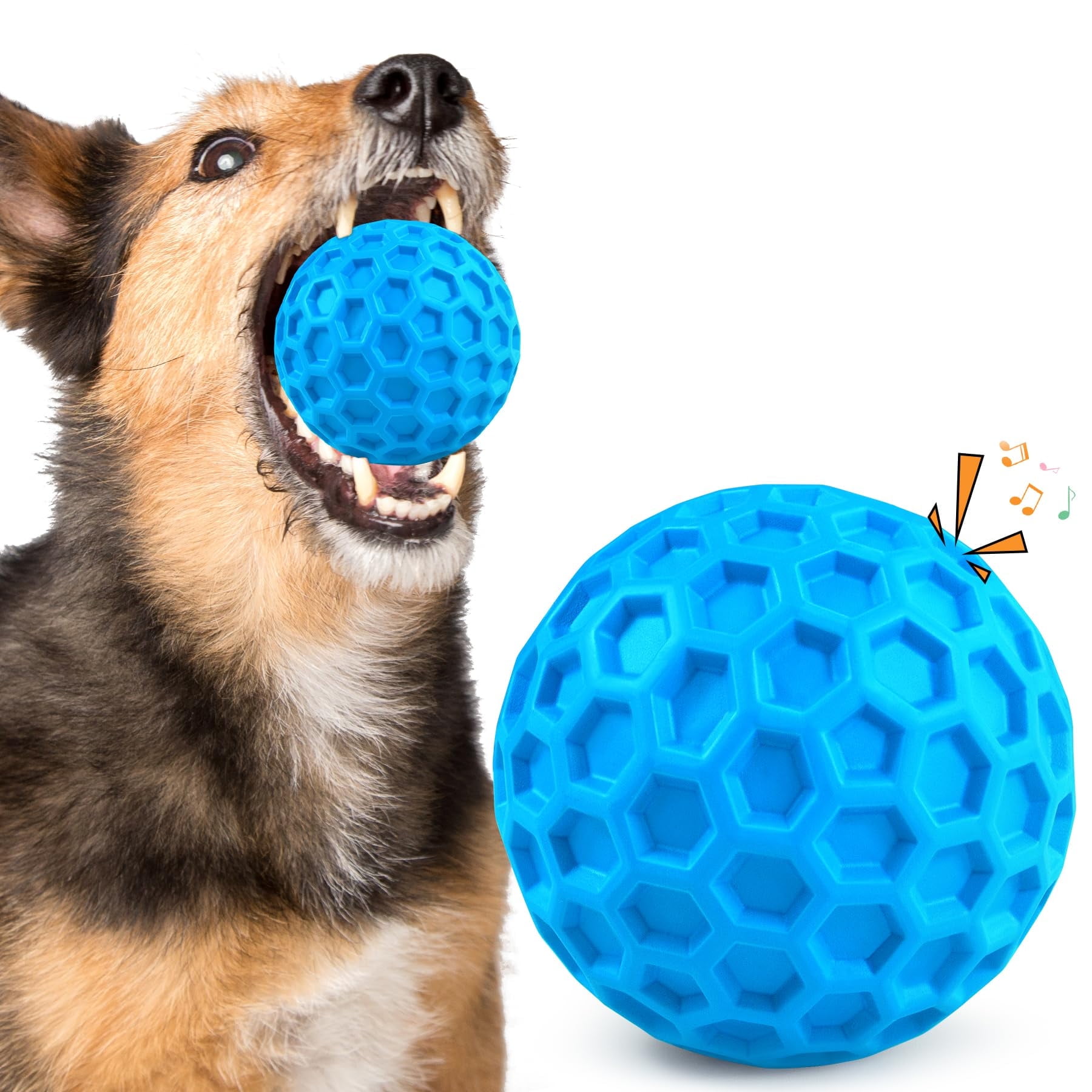 Squeaky Dog Toys for Aggressive Chewers, Indestructible Dog Balls for ...