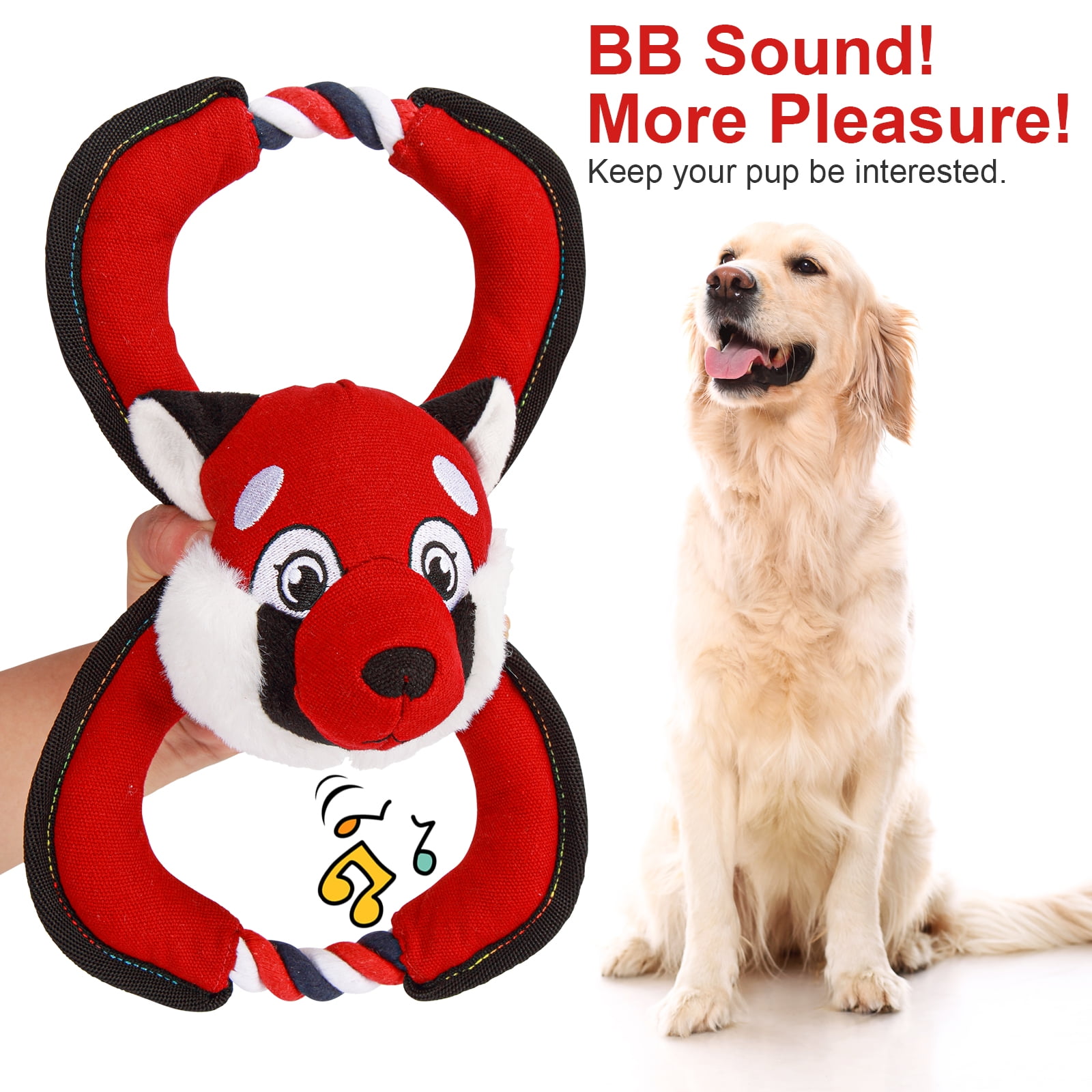 Squeaky Interactive Dog Toys For Aggressive Chewers Cartoon Fox-shaped ...