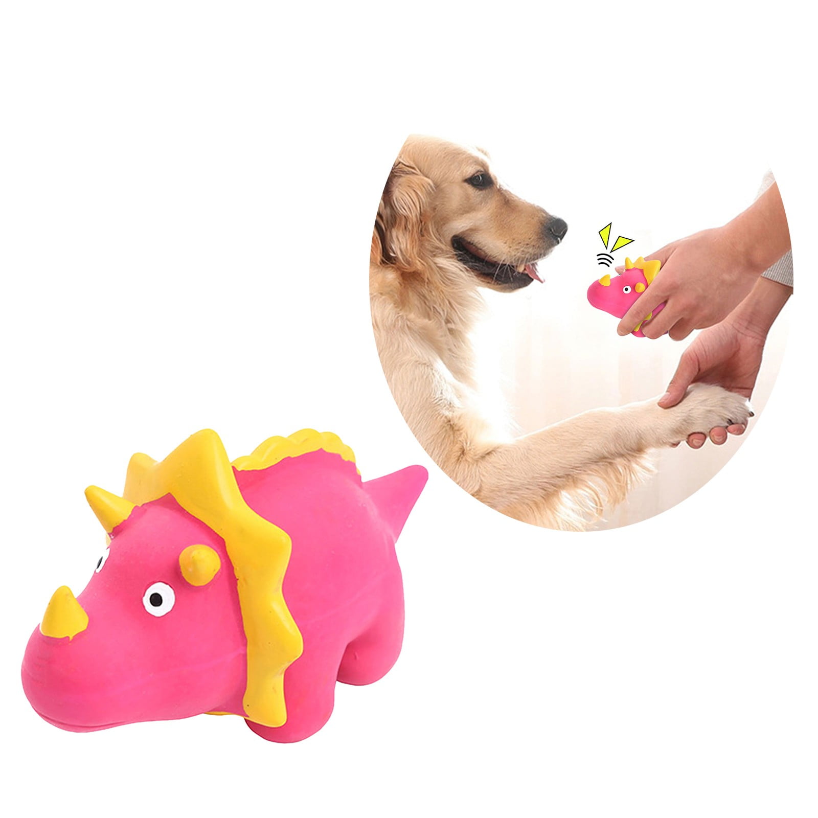 Squeaky Latex Dog Toys Cute Dinosaur Egg Dog Squeaky Chew Toys for Training Fetch Interactive ...