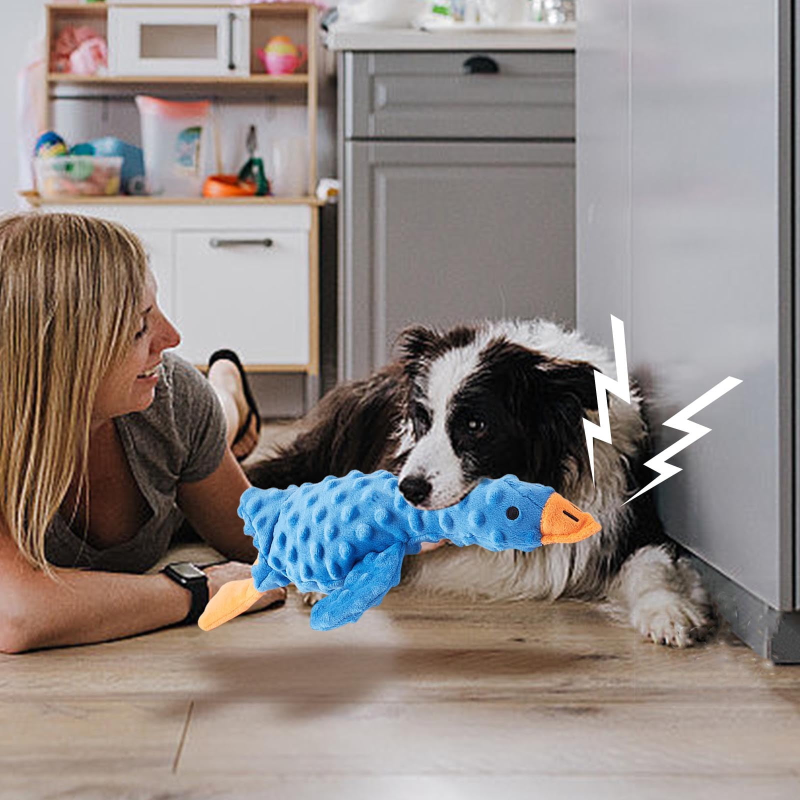 Squeaky Plush Dog Toy, Multifunctional Goose Dog Toy with Honking Sound ...