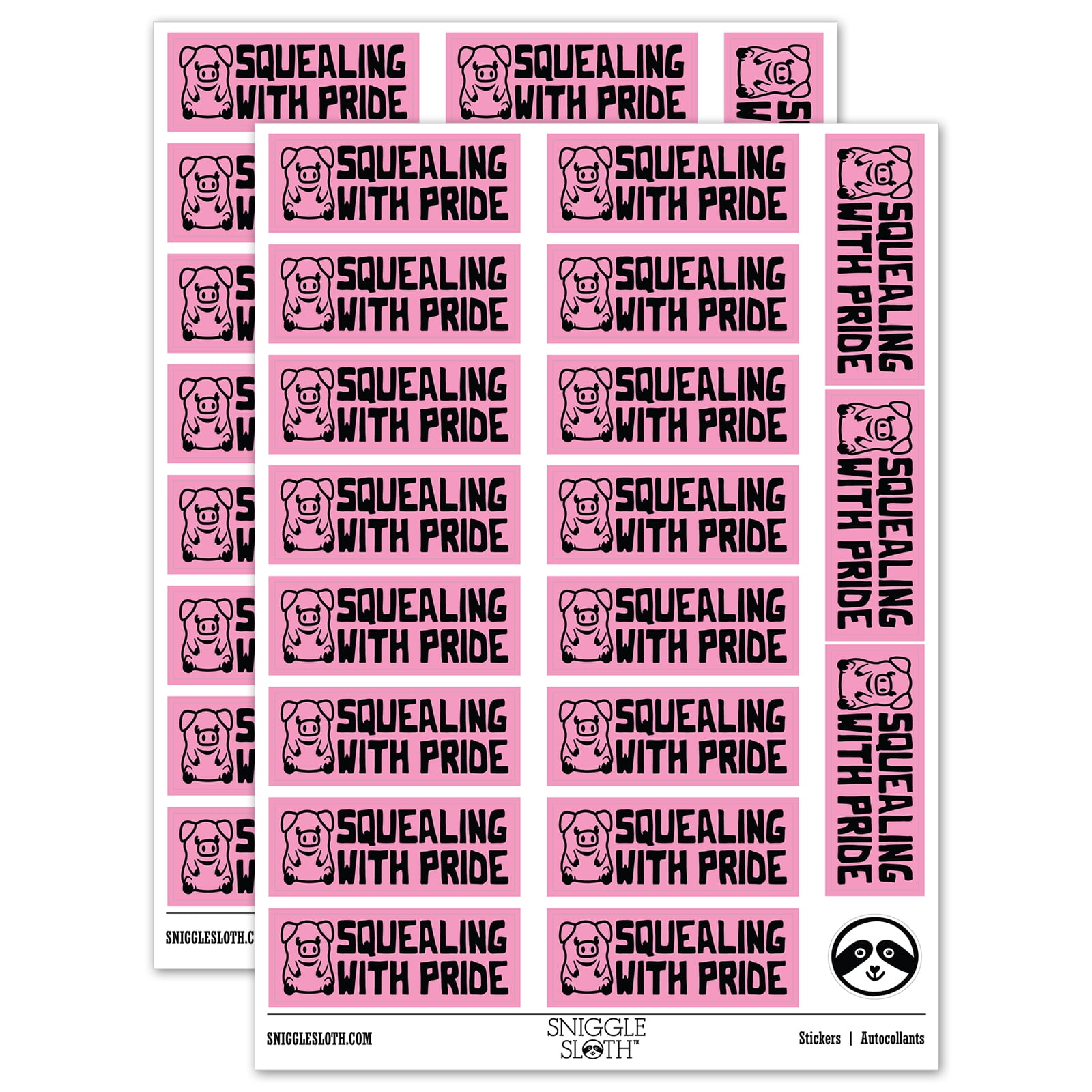 Squealing with Pride Pig Teacher Student School Sticker Set - Light ...