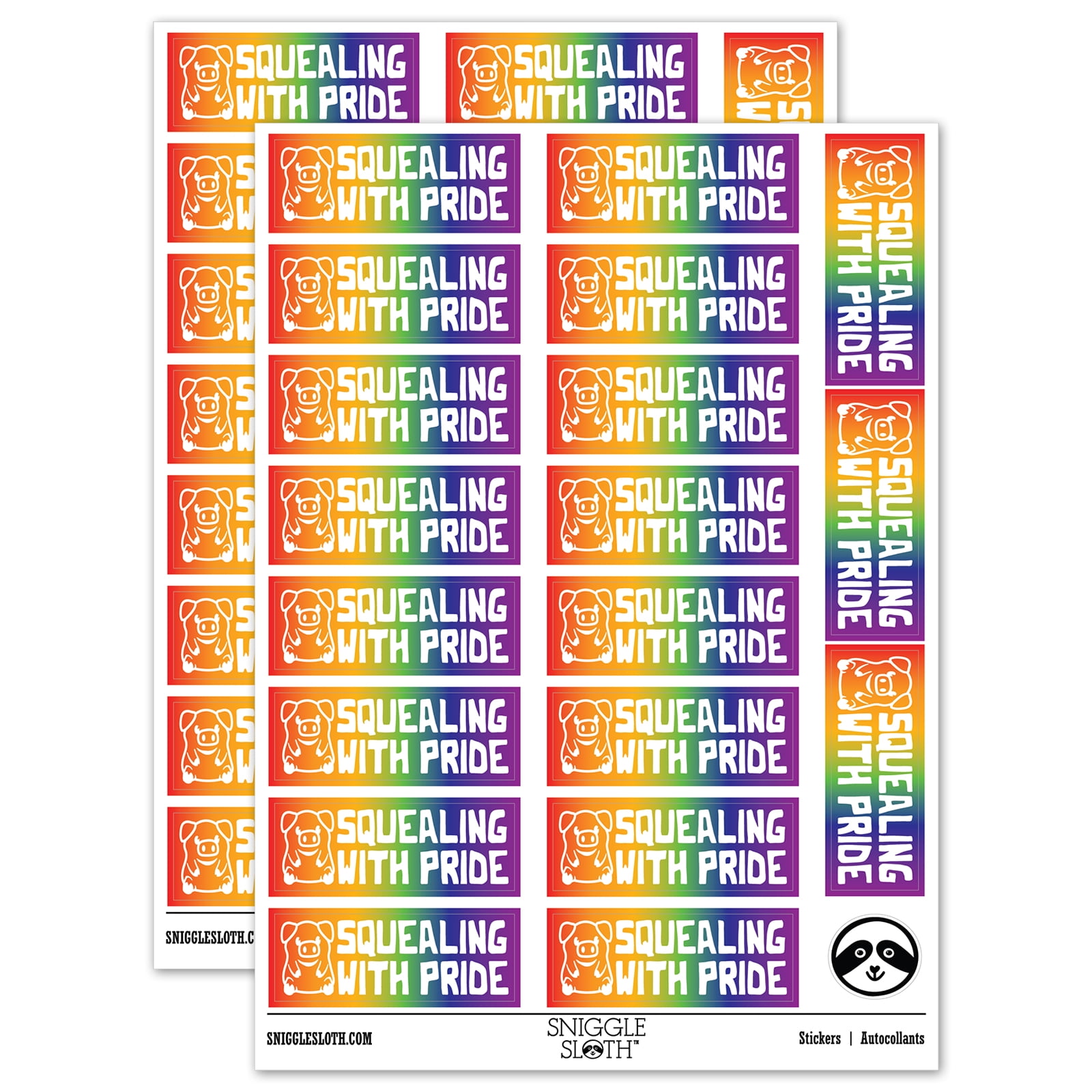 Squealing with Pride Pig Teacher Student School Sticker Set - Rainbow ...