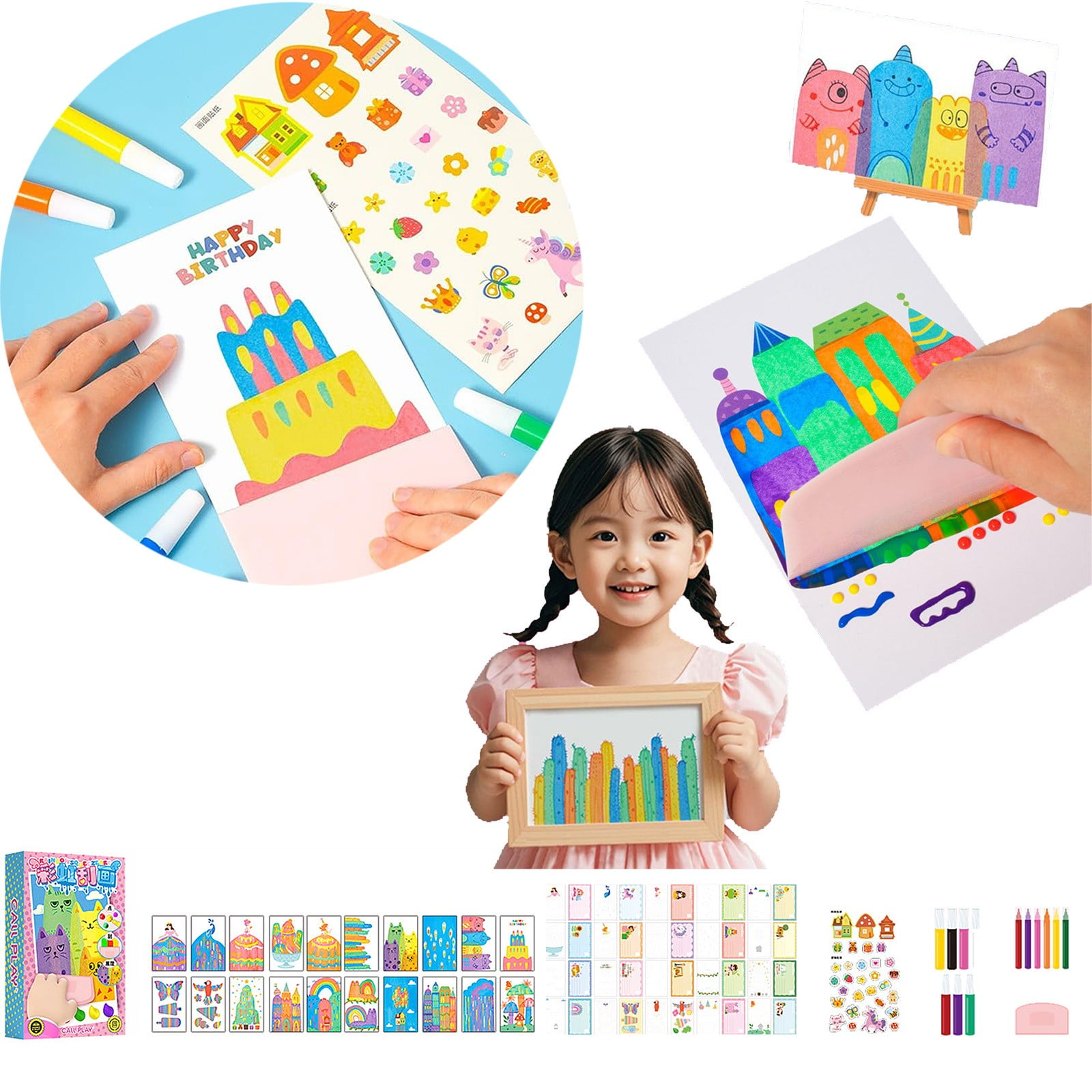 Squeegee Art Kids Paint Kit, Childrens Painting Crafts Creativity Set ...