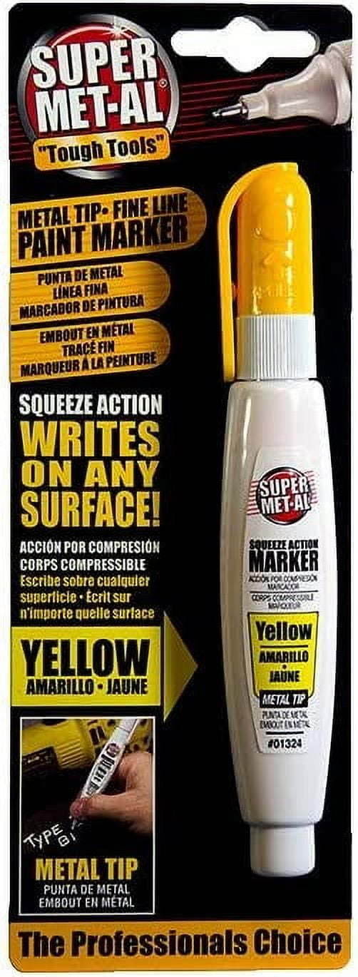 Squeeze Action Metal Tip Markers (Yellow) (Carded) - 6 PACK - Walmart.com