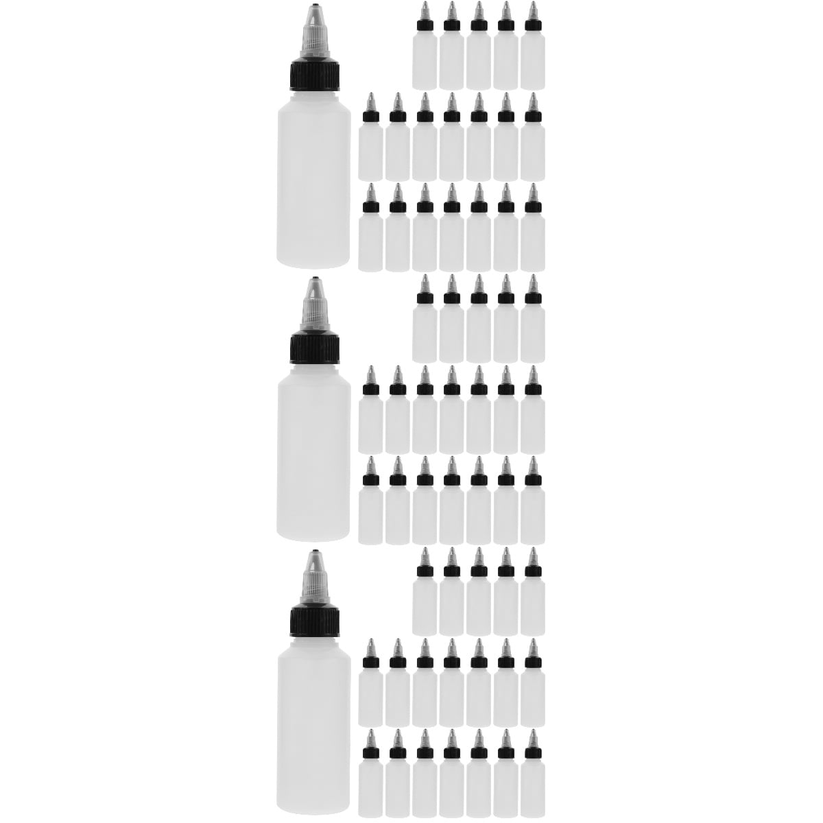 Squeeze Bottles Empty Small Plastic Pigment Refillable Dispensing 60 Pcs 2 Oz Container with Lid ...