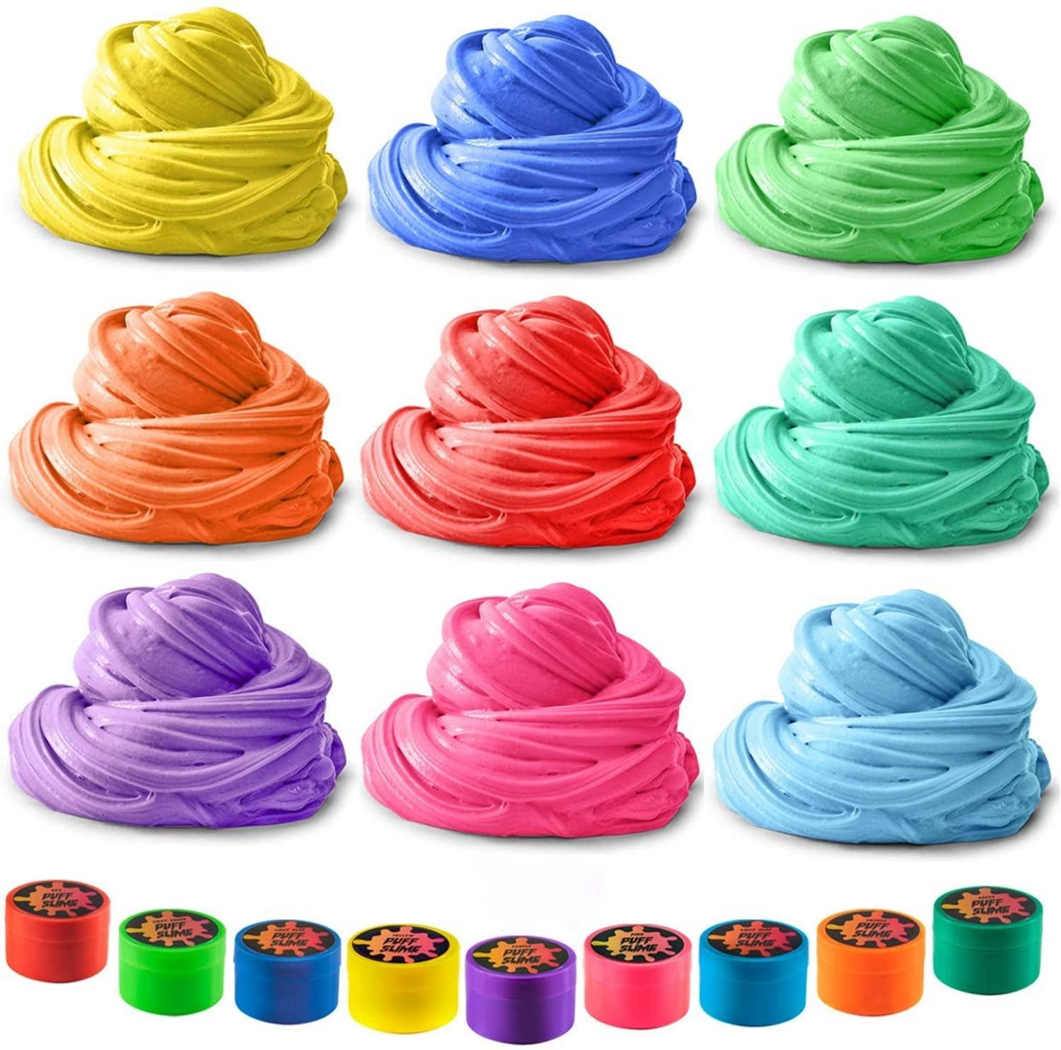Squeeze Craft Puff Slime - Jumbo Fluffy Mud Putty Assorted Bright ...