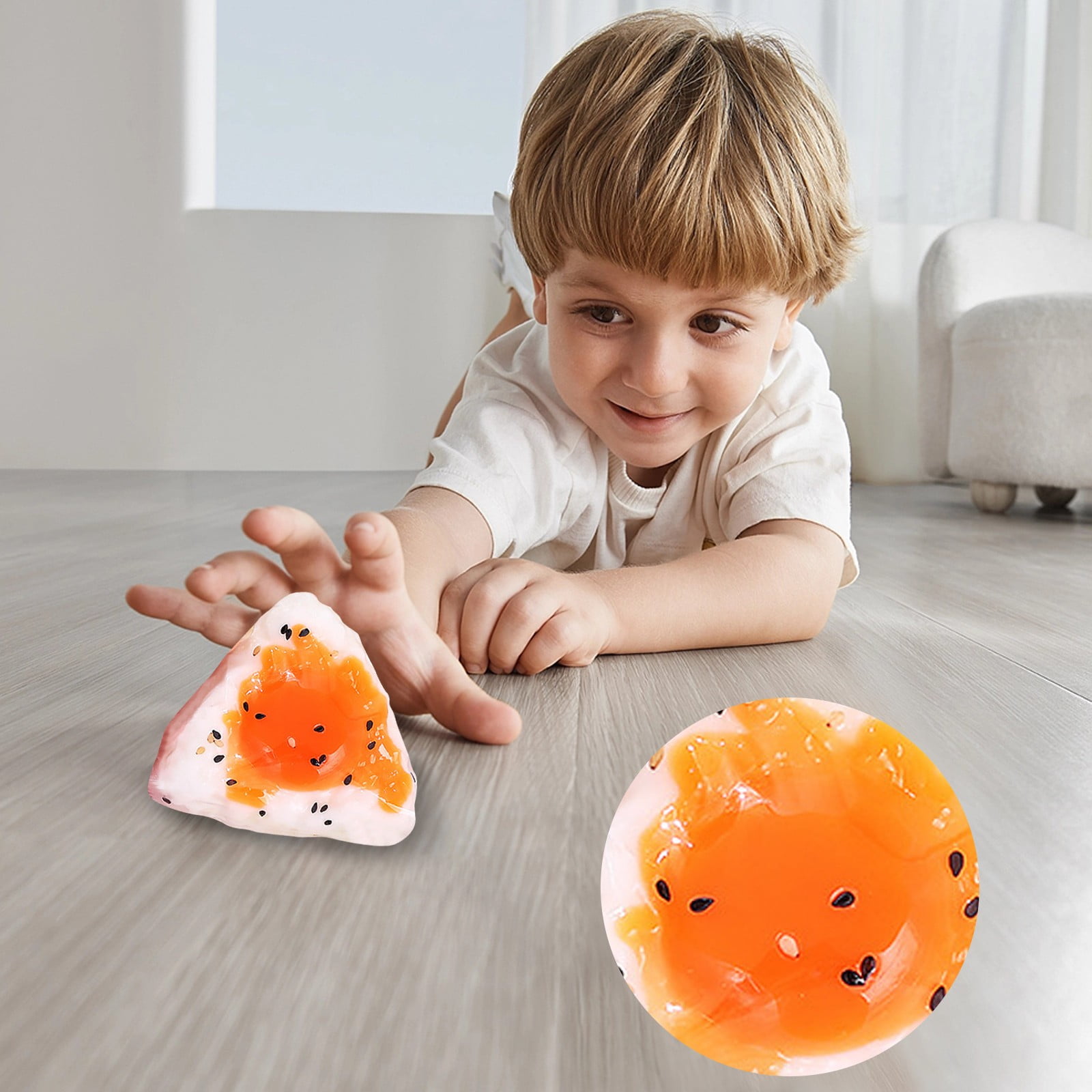 Squeeze Egg Yolk Triangle Rice Ball, Squishy Stress Toys for Kids ...