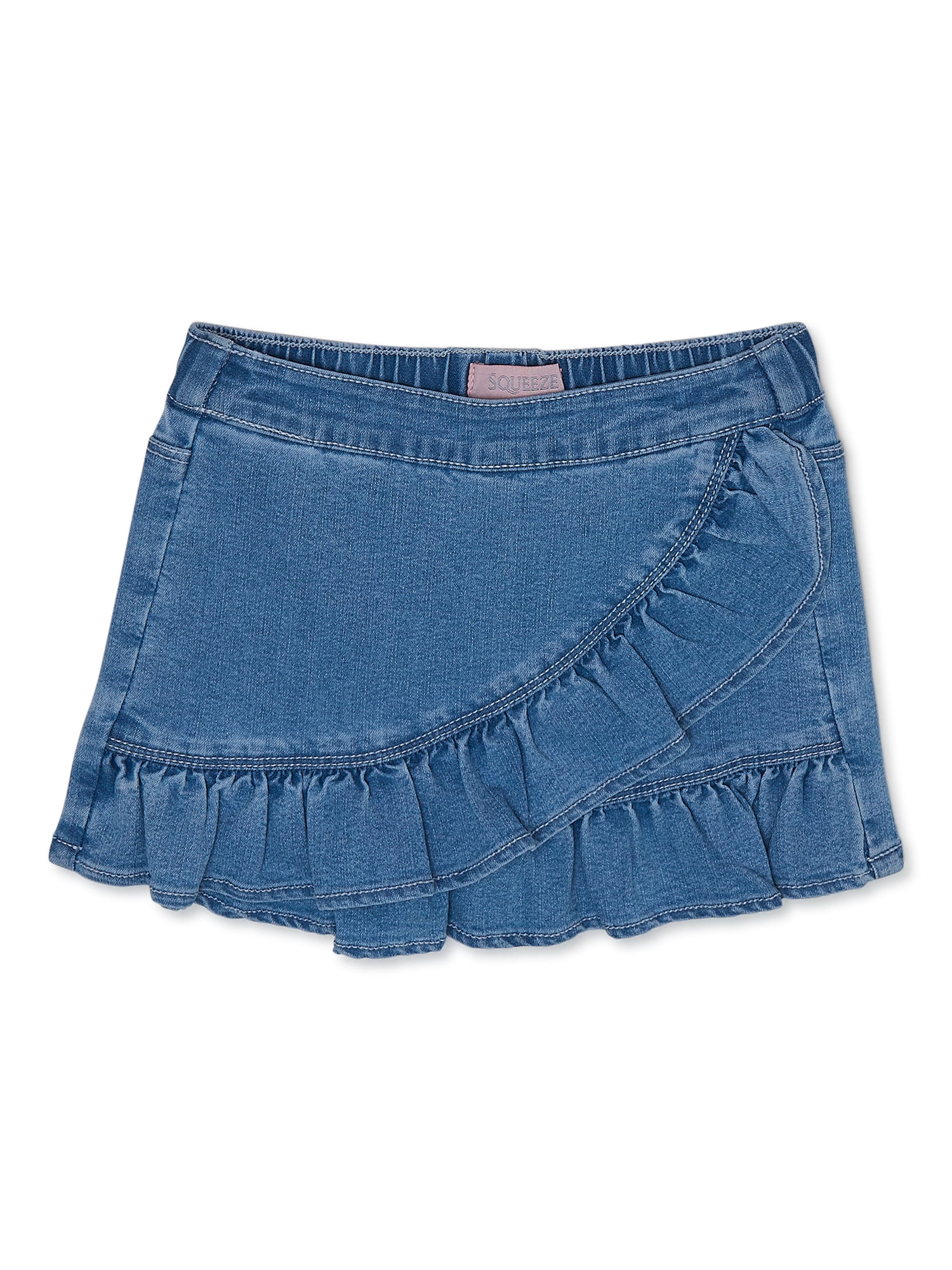 Squeeze Girls' Utility Pocket Denim Skort, Sizes 7-12 - Walmart.com