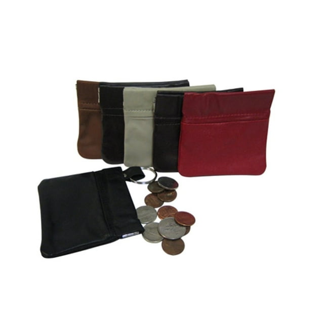 Squeeze Leather Coin Pouch Coin Purse Wallet Black by Improving ...