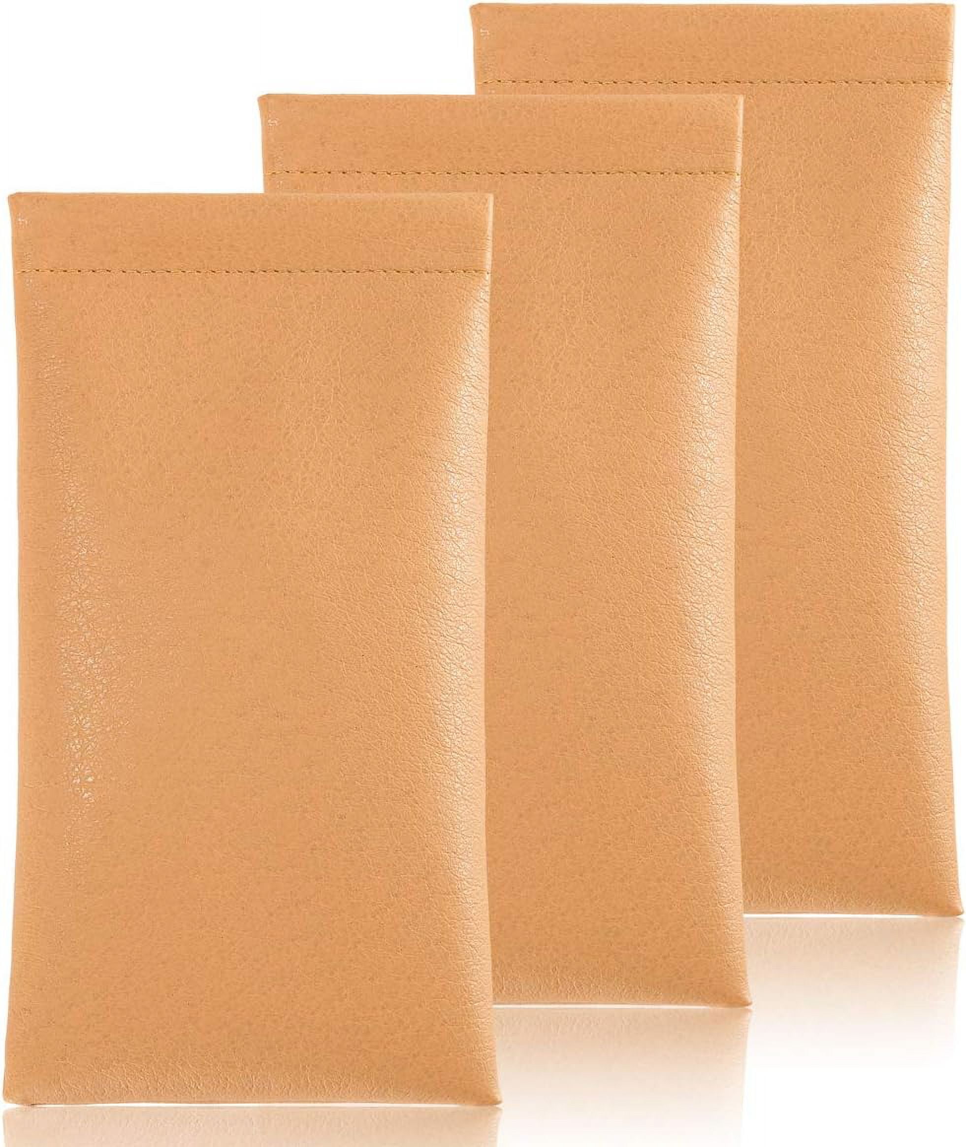 Squeeze Leather Sunglasses Pouch - 3 Pack Spring Storage Glasses Pouch ...