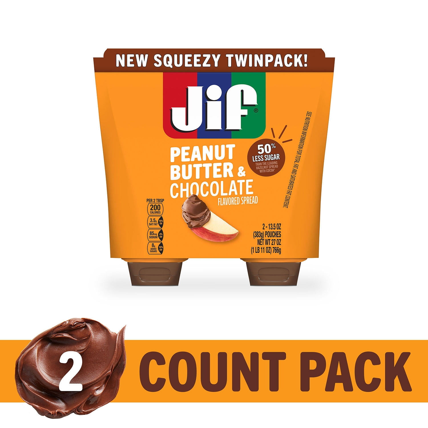 Squeeze Peanut Butter & Chocolate Flavored Spread Pouches By Jif, 13 oz., 2 ct., Free PICKN BUY ...