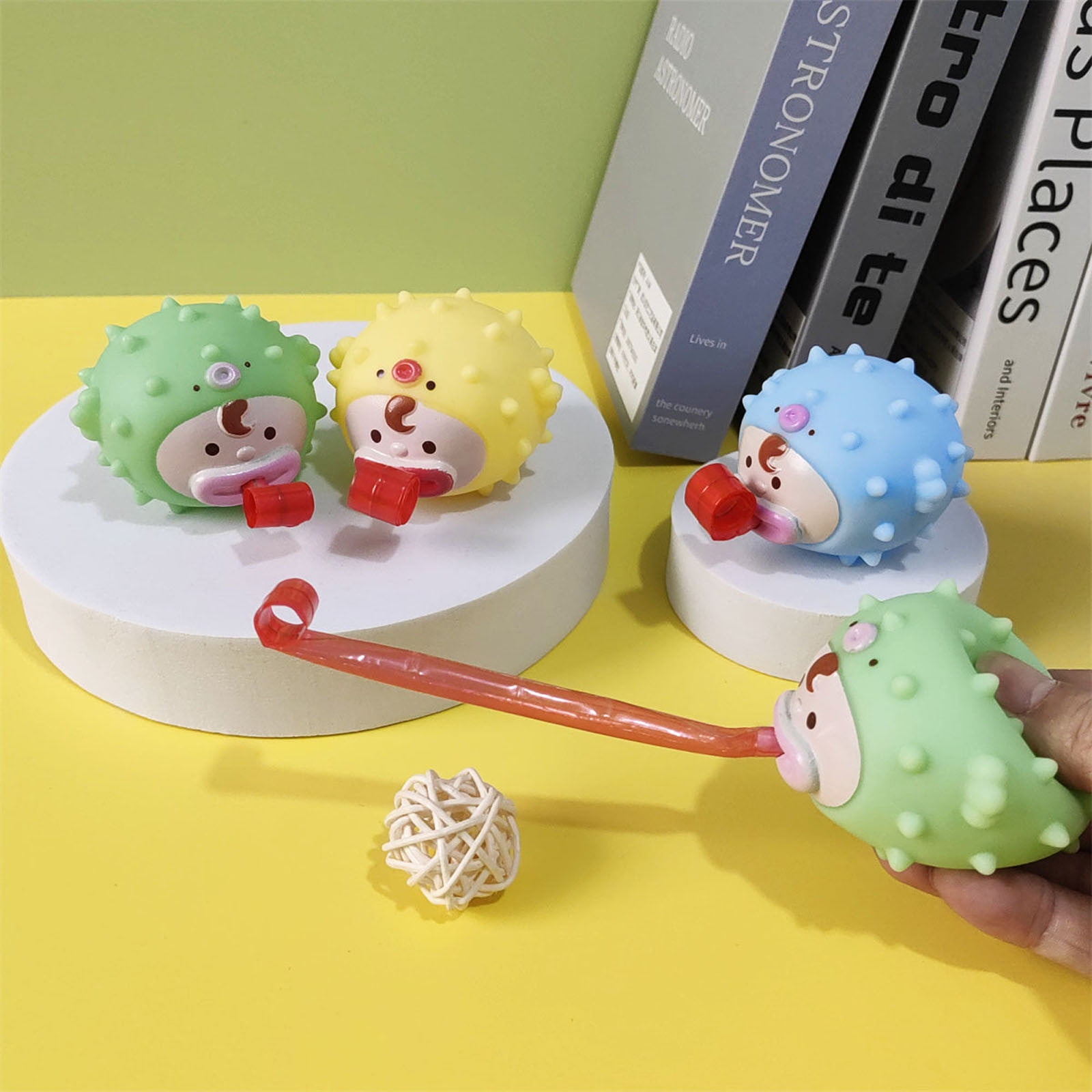 Squeeze Pufferfish Stress Toy, Tongue Rolling Reliever, Funny Sound ...