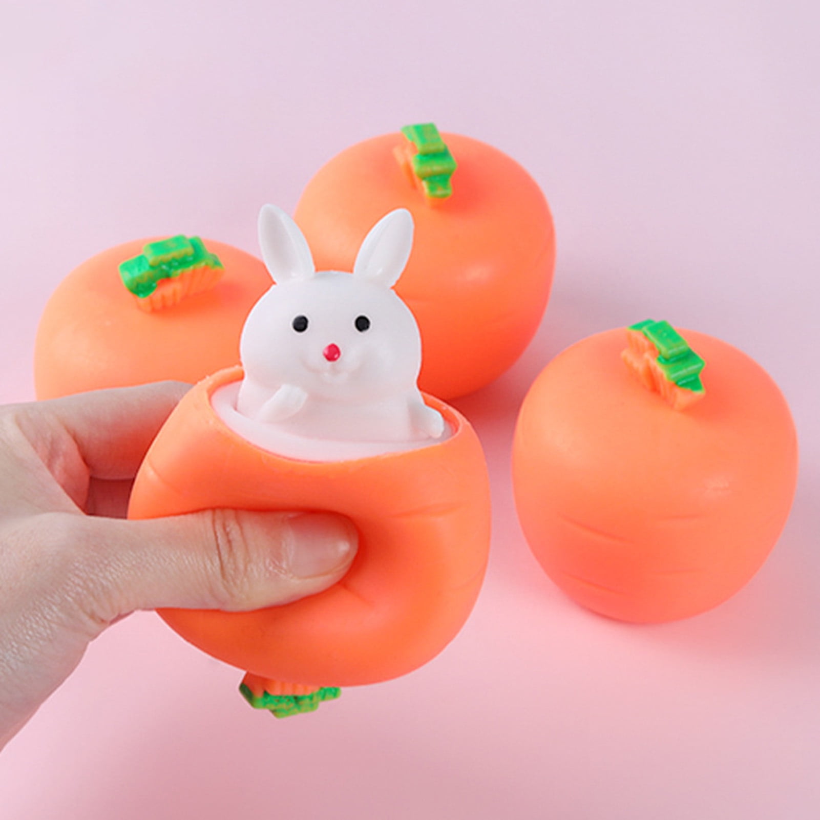 Squeeze Rabbit Toy Quick Recovery Flexible Cute Carrot Doll Pinch Toy ...