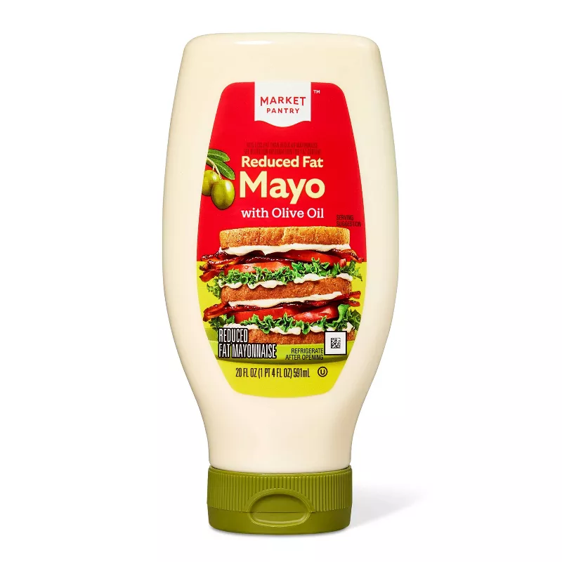 Squeeze Reduced Fat Mayonnaise with Olive Oil 20oz Market Pantry (Pack ...