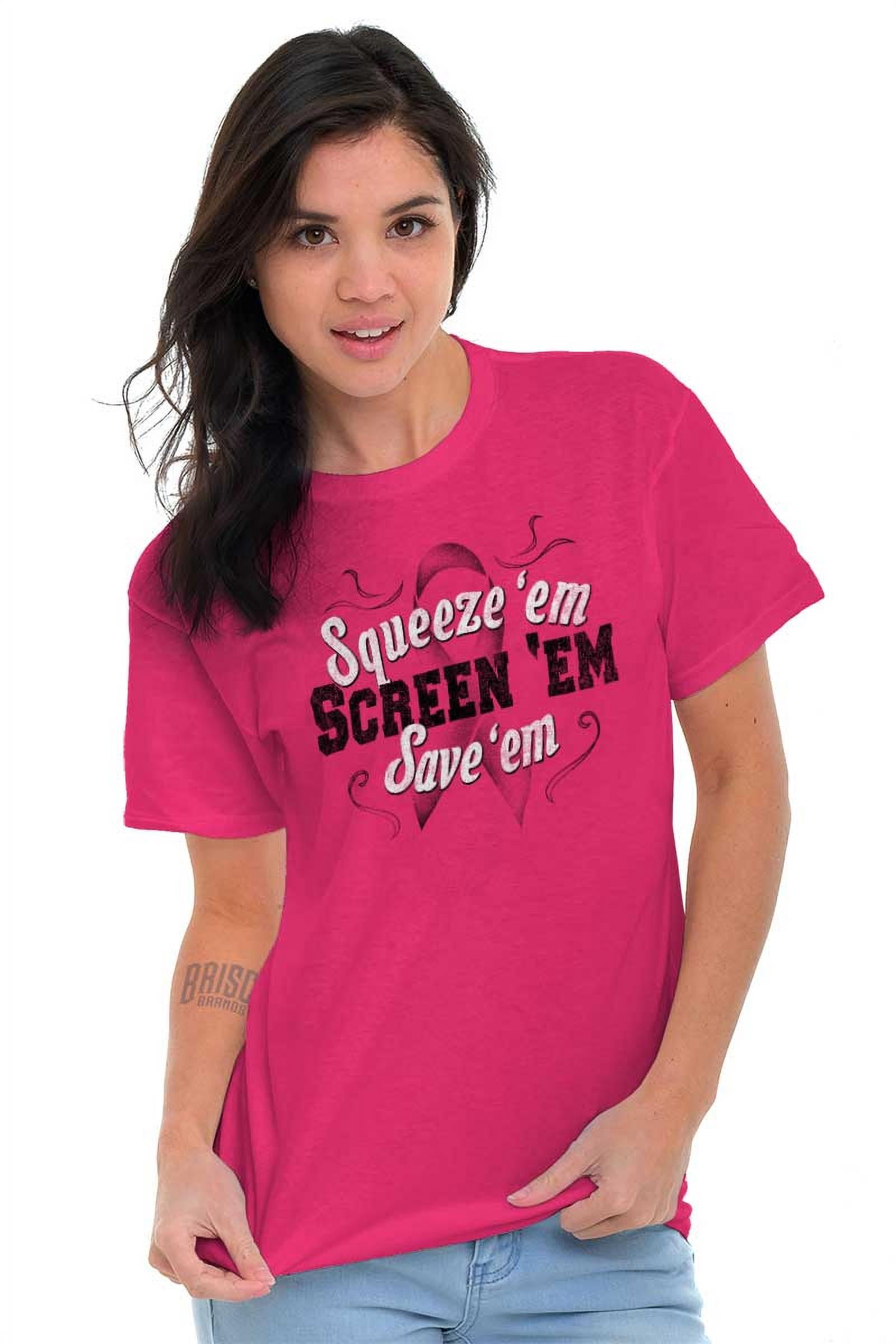 Squeeze Screen Save 'Em Breast Cancer Women Plus Size Graphic Tee Tees Brisco Brands 3X ...