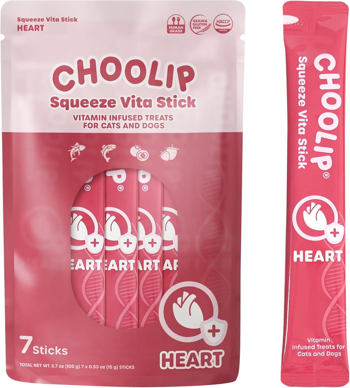 Squeeze Vita Stick Lickable Treats for Dogs & Cats. 7 Heart Support ...