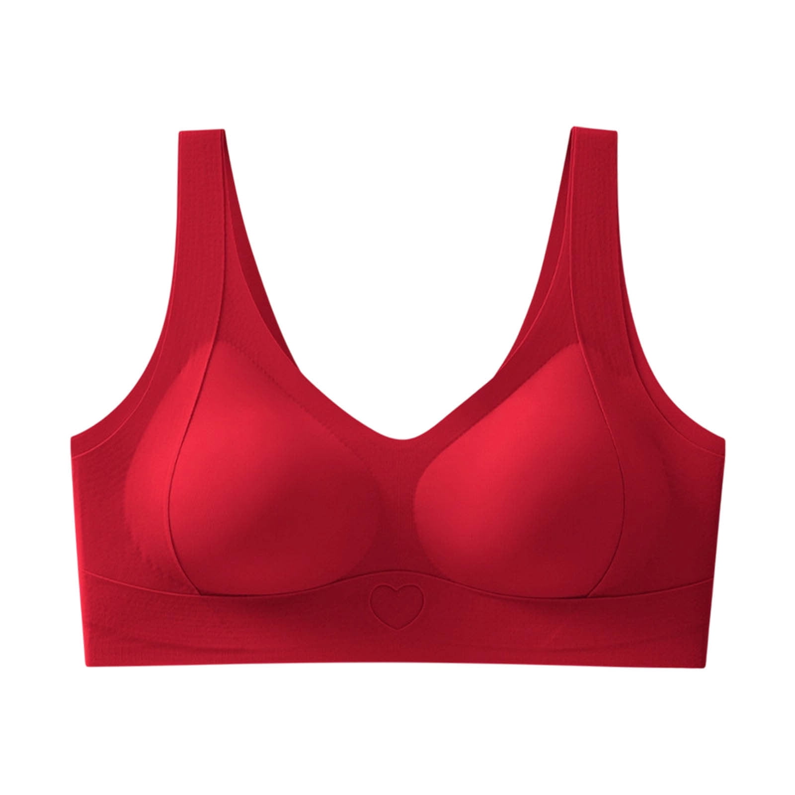 Squevariel Women's Solid Color Bra Push-Up Everyday Soft Bra With Wide ...