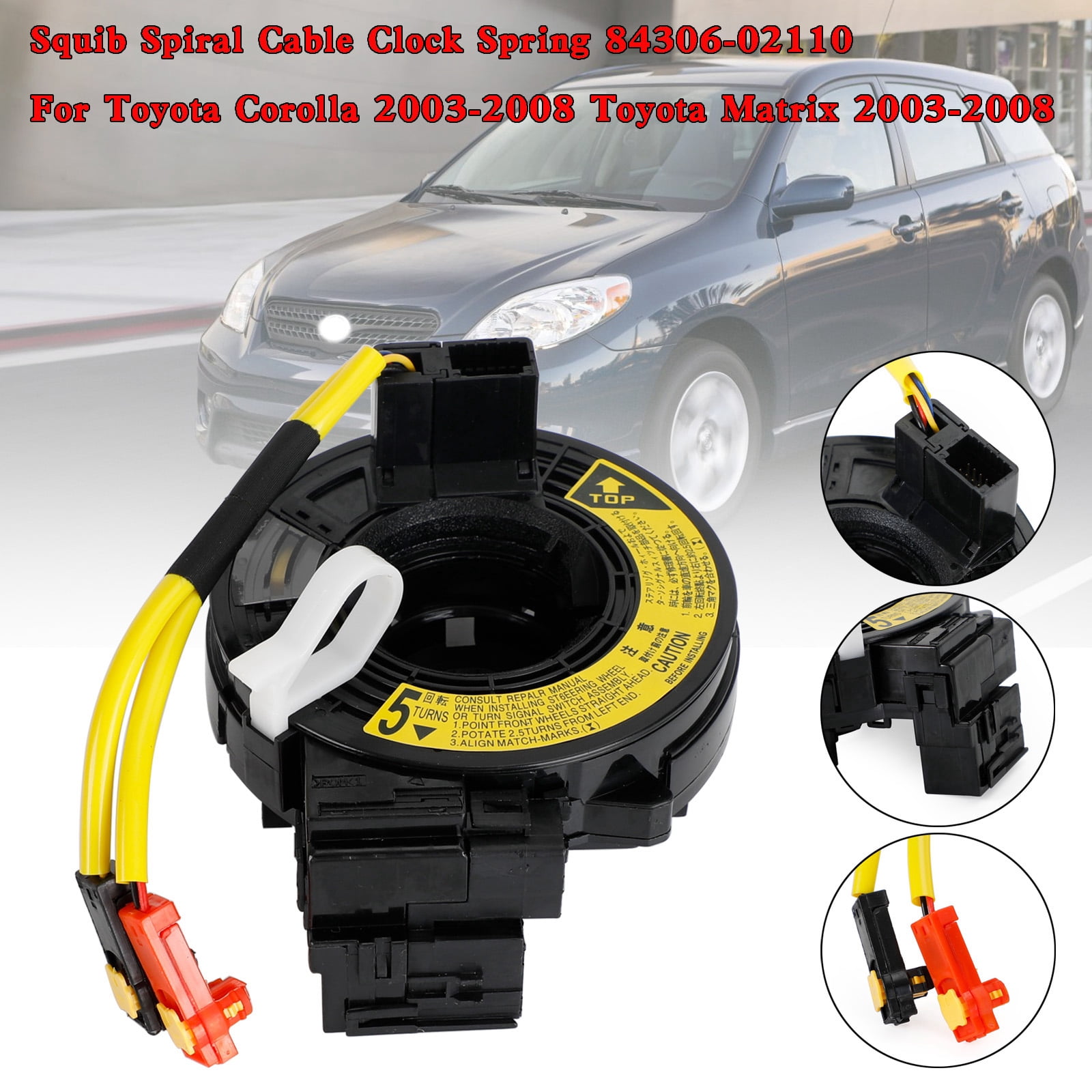 Squib Spiral Cable Clock Spring 84306-02110 For Toyota Corolla 2003 ...