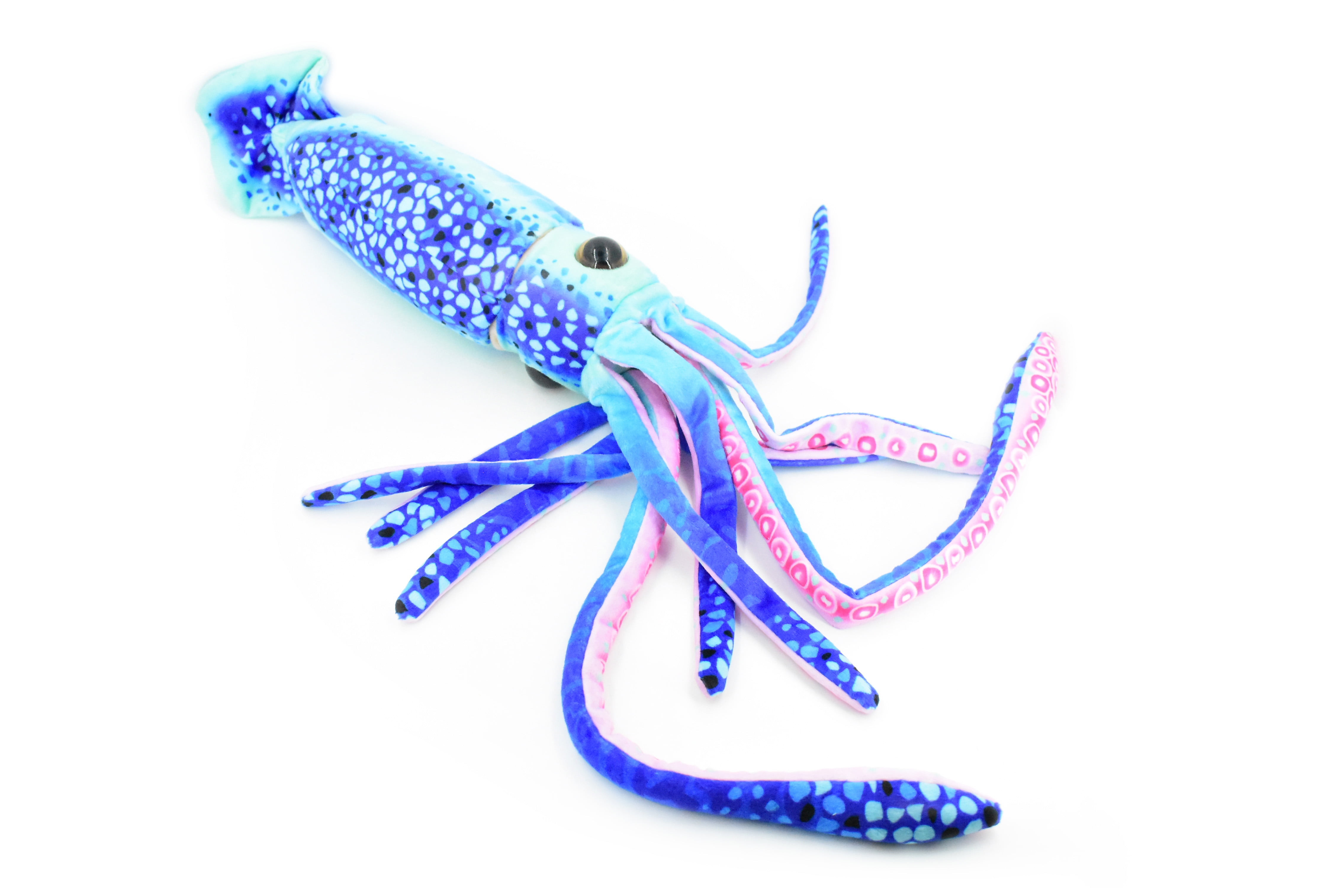 Squid, Blue, Stuffed Animal, Educational, Plush Realistic Figure ...