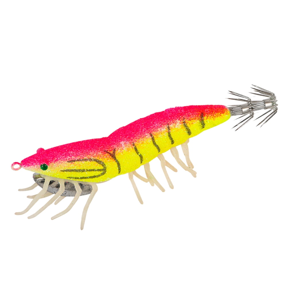 Squid Fishing Lure 11.5cm Glowing Prawn Hook Night Fishing Tackle ...