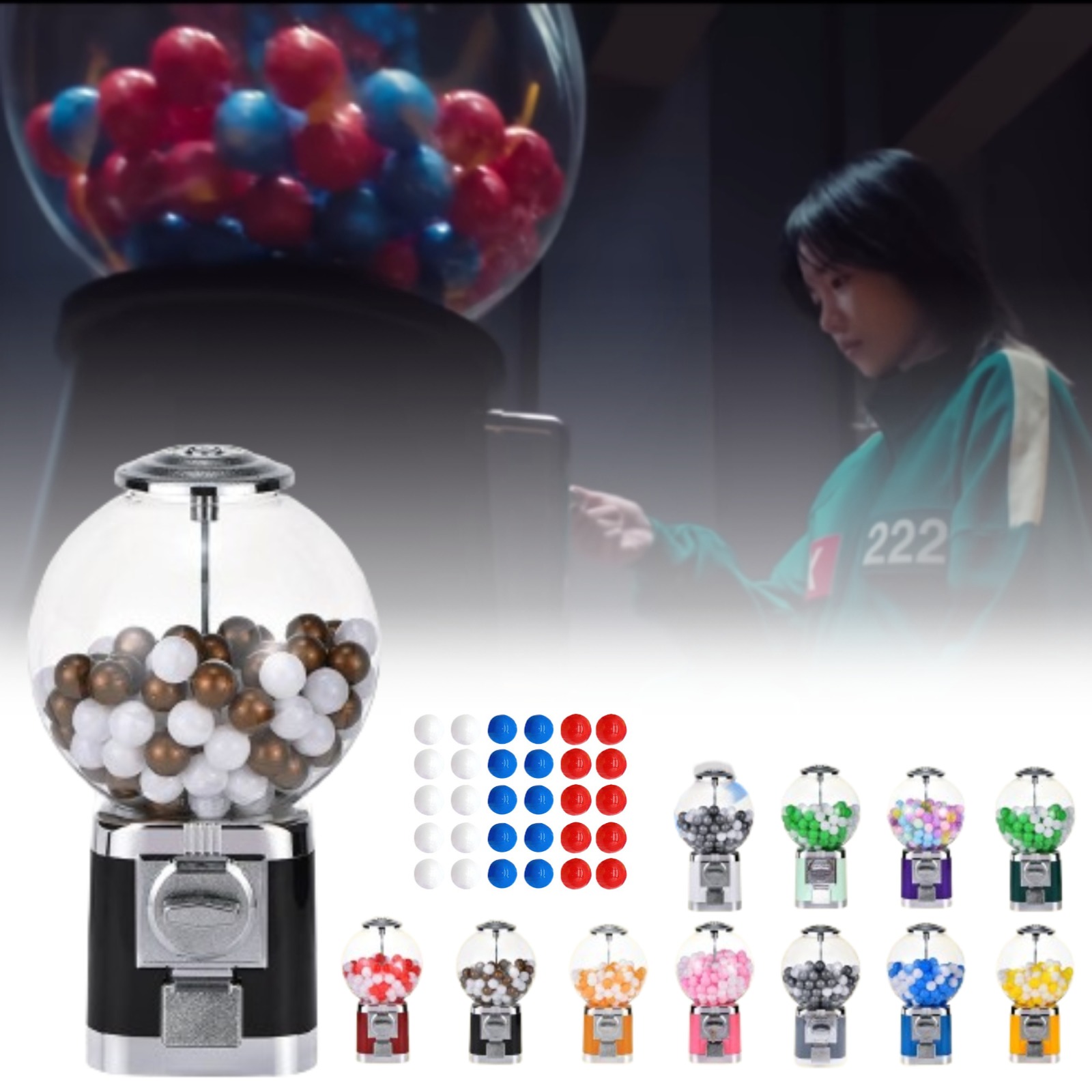 Squid Game 3 Home Gachapon Machine - Replica Novelty Toy Capsule ...