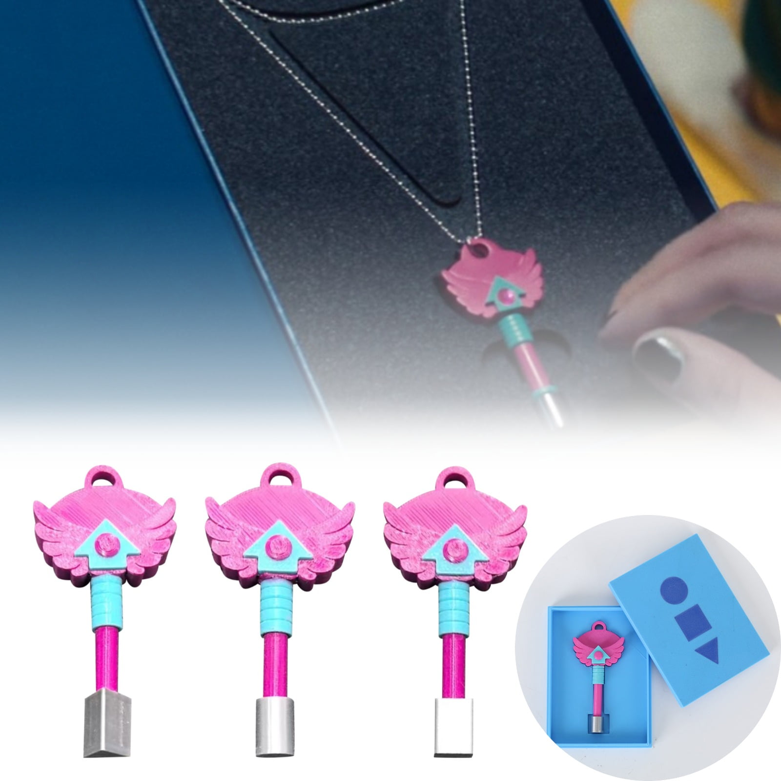 Squid Game 3 Key Replica Necklace with 3D Printed Accuracy Triangle ...